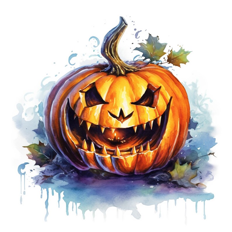 Watercolor Jack O' Lantern 10 Digital Clipart Bundle High Quality ...