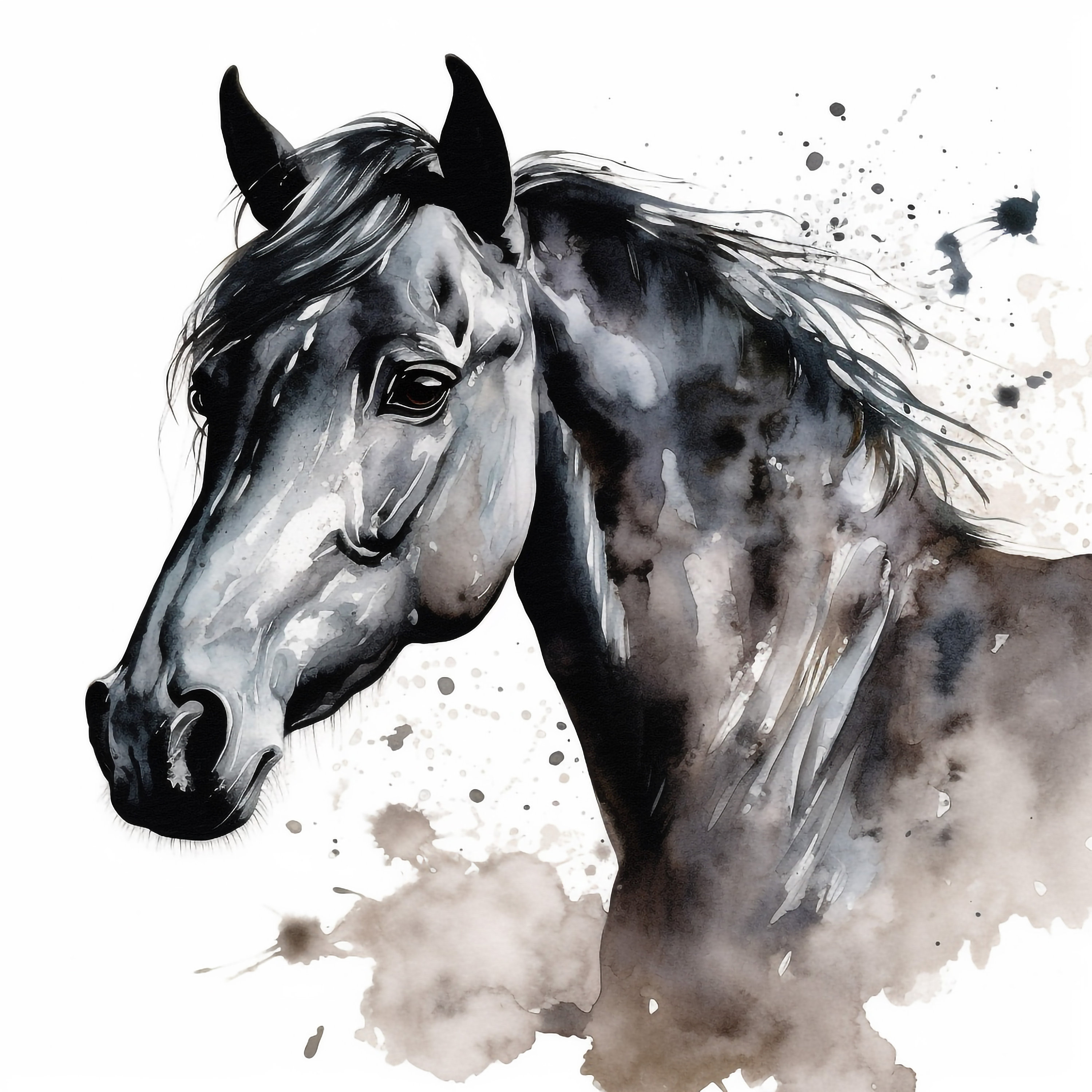 Watercolor Horse Clipart Set of 10 High Quality Jpgs Digital Download ...