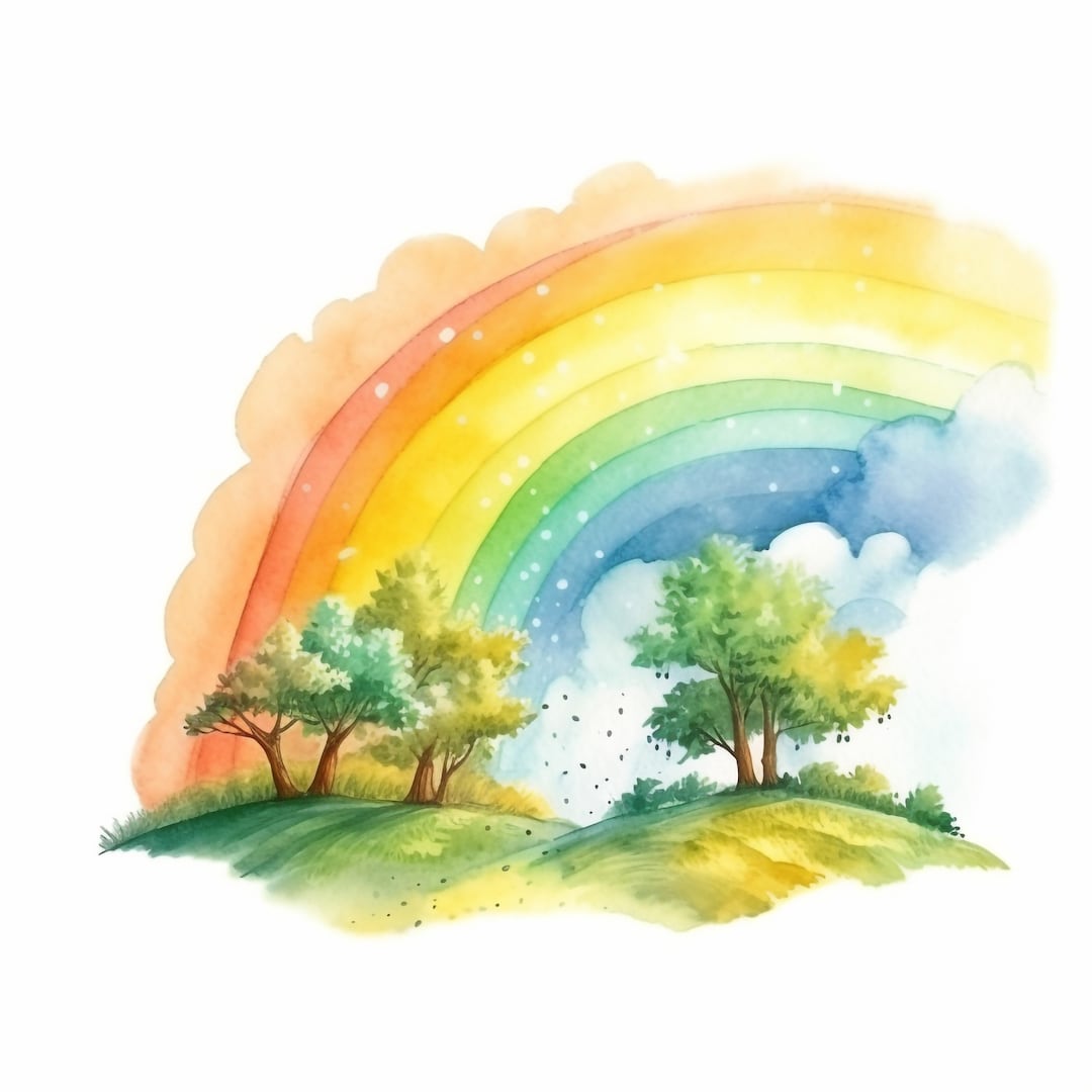Watercolor Rainbow - 10 Digital Clipart Bundle - High Quality Images ...