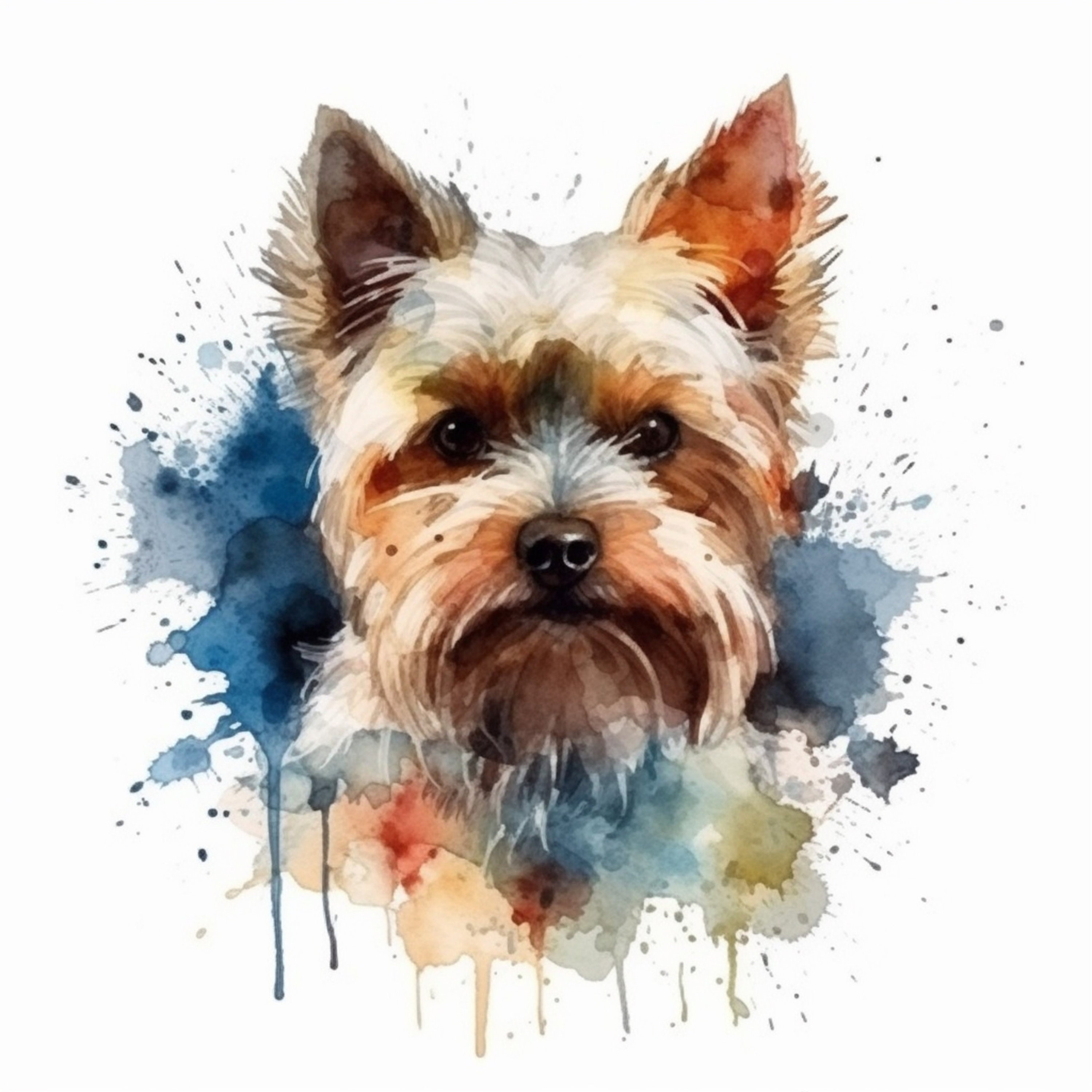 Watercolor Yorkshire Terrier Puppy Clipart Set of 10 High Quality Jpgs ...