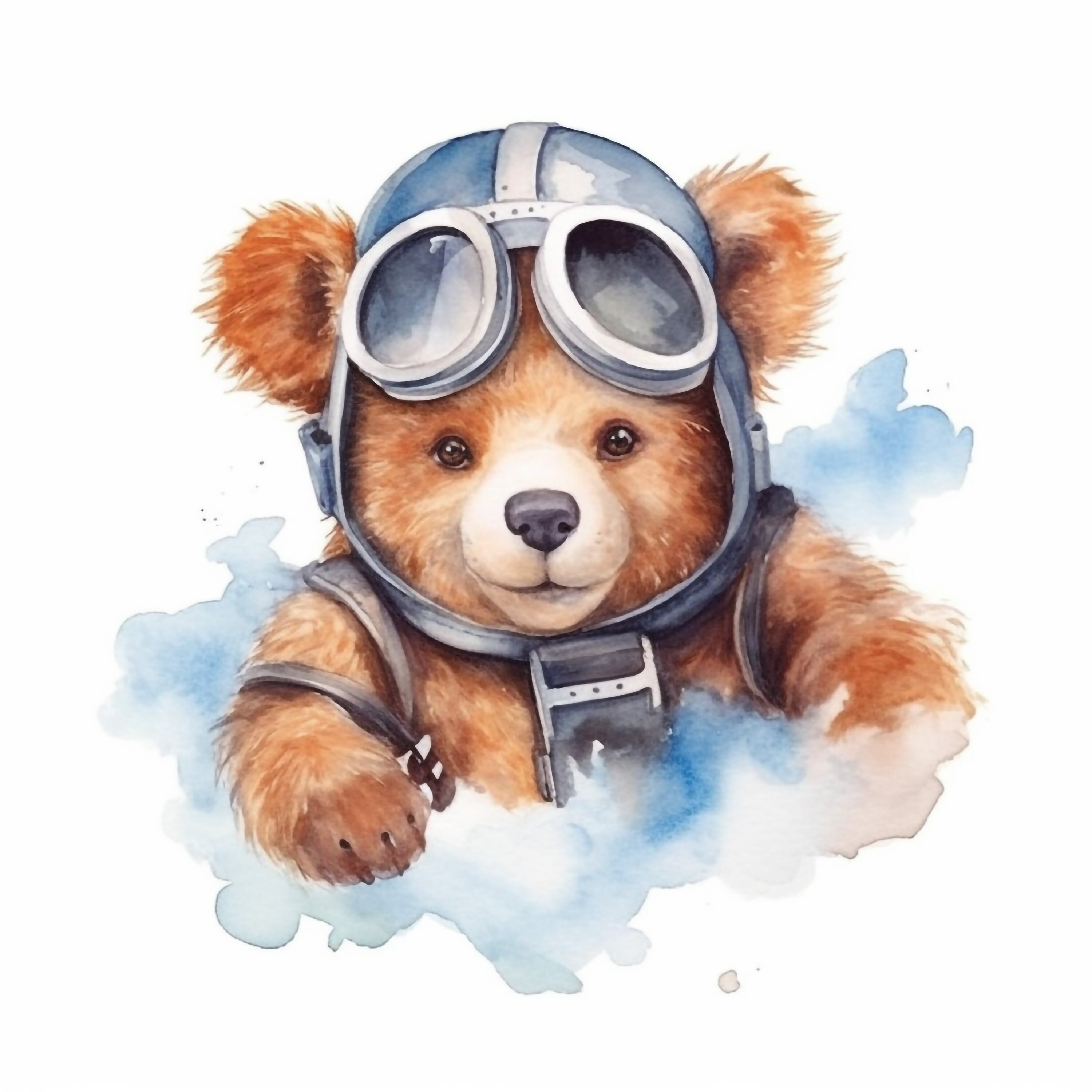 Watercolor Aviator Bear 10 Digital Clipart Bundle High Quality Images ...