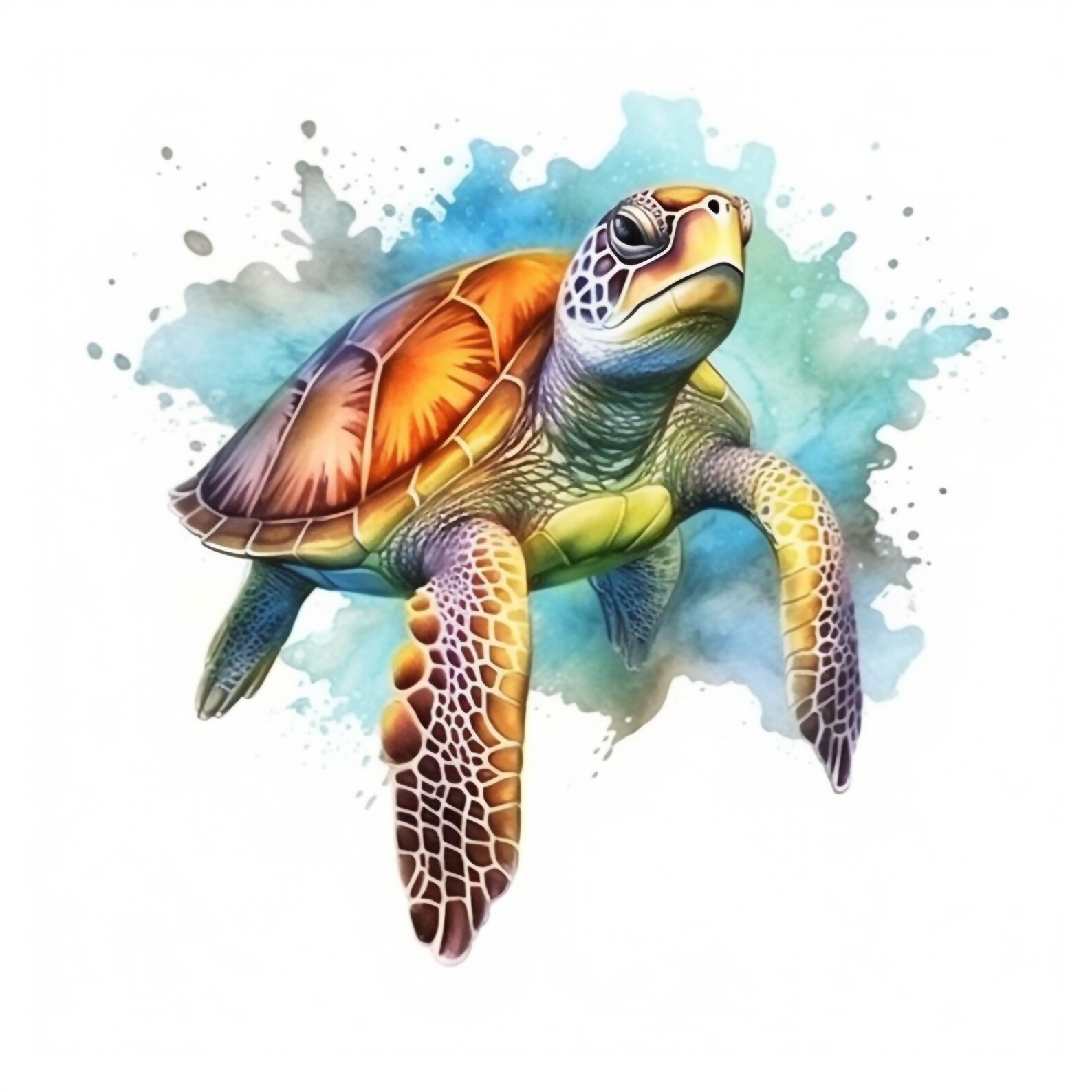 Watercolor Sea Turtle Clipart 10 Digital Clipart Bundle High Quality ...