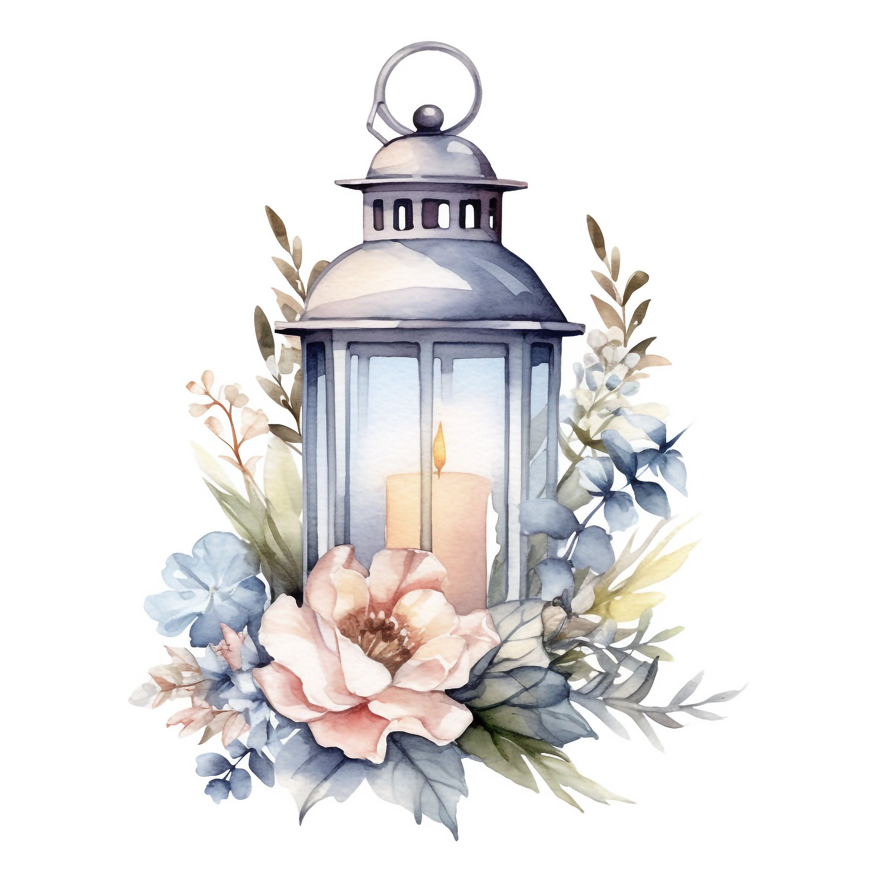 Watercolor Cottagecore Lantern 10 Digital Clipart Bundle - Etsy