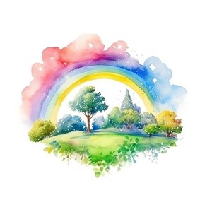 Watercolor Rainbow - 10 Digital Clipart Bundle - High Quality Images ...