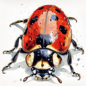 Watercolor Ladybug Clipart - Set of 10high Quality Images - Digital ...