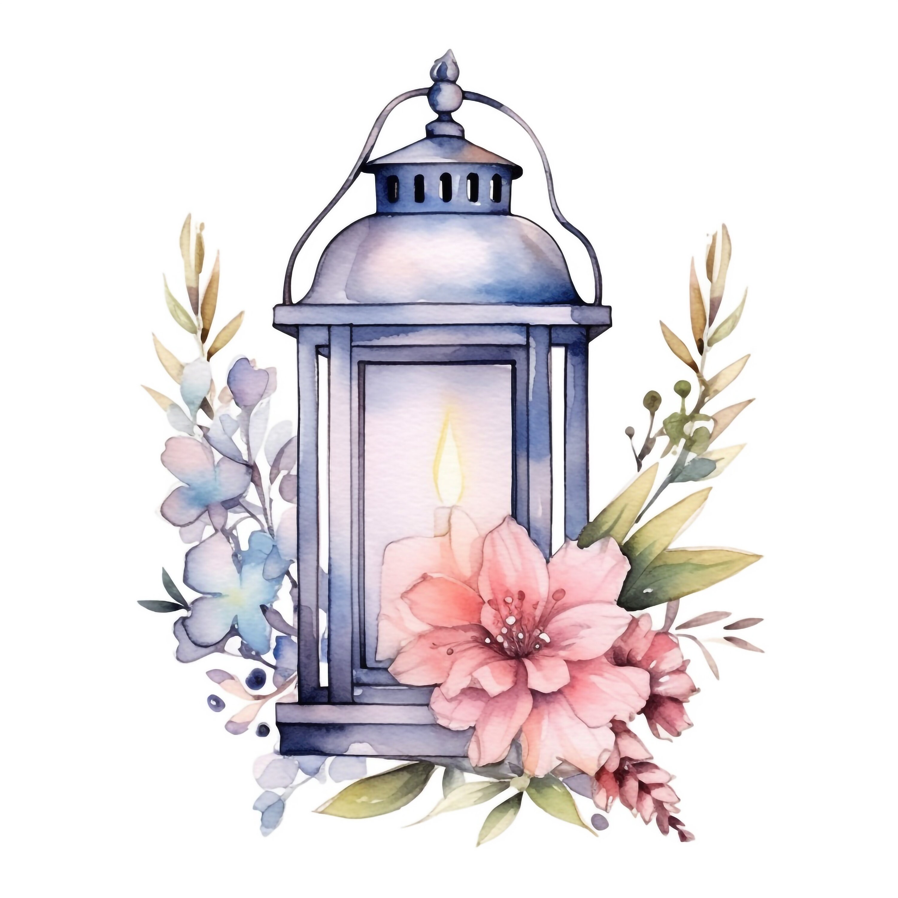Watercolor Cottagecore Lantern 10 Digital Clipart Bundle - Etsy