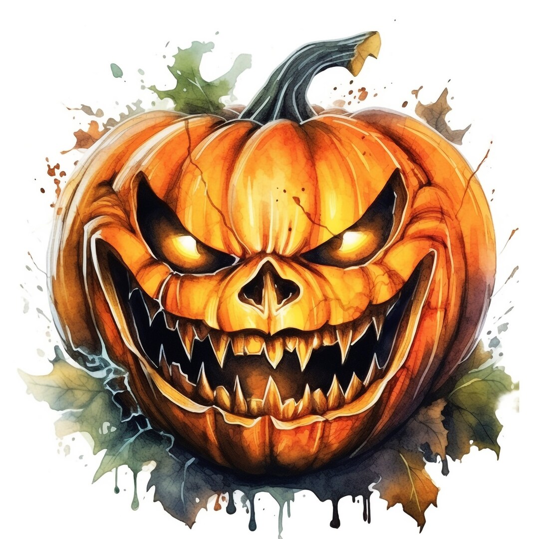 Watercolor Jack O' Lantern 10 Digital Clipart Bundle High Quality ...