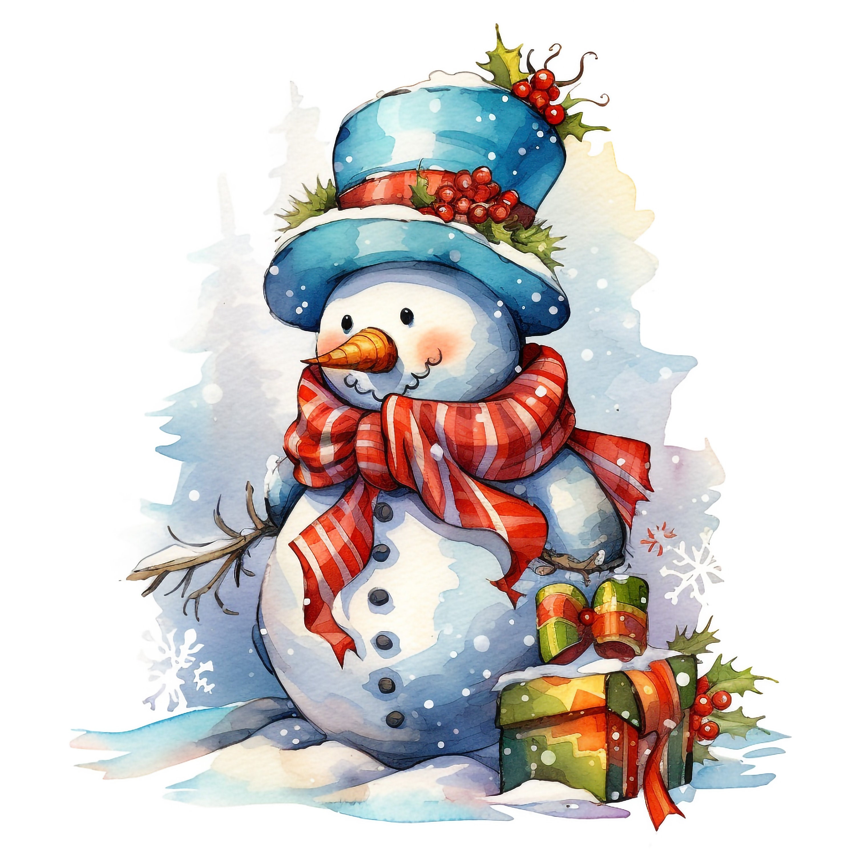 Watercolor Snowman 10 Digital Clipart Bundle High Quality Images ...
