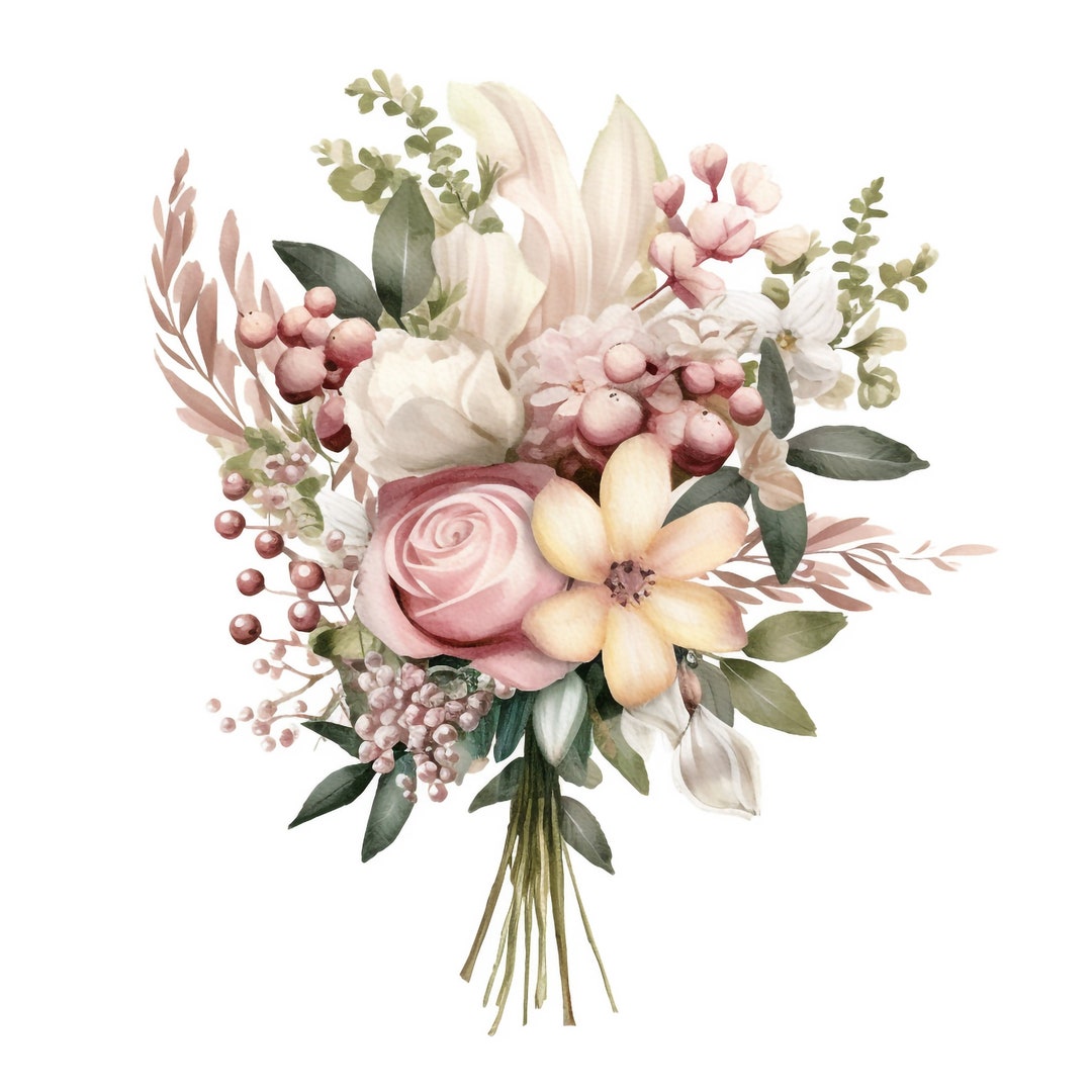 Bridal Bouquet 10 Digital Clipart Bundle High Quality Images ...