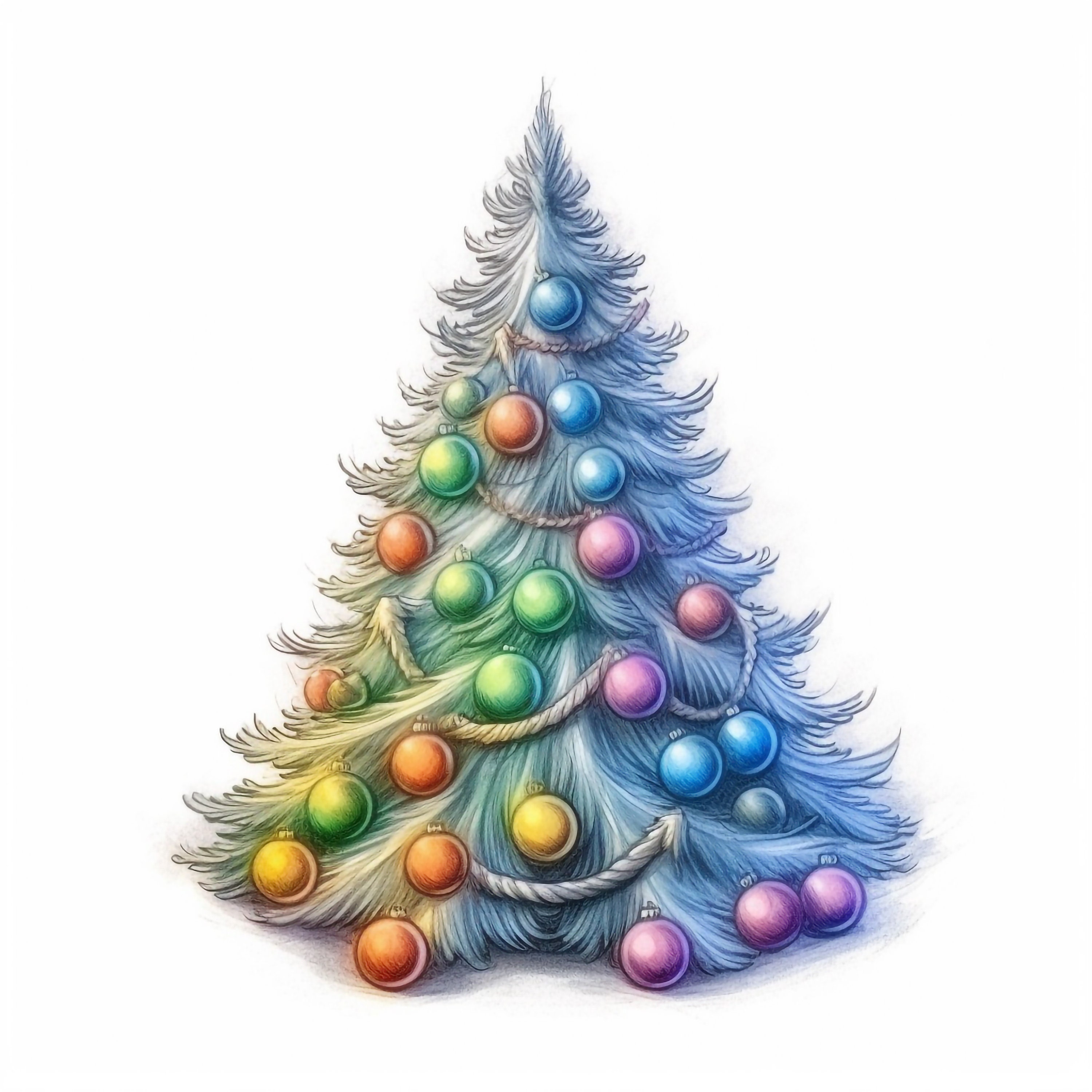Watercolor Christmas Tree 10 Digital Clipart Bundle High Quality Images ...