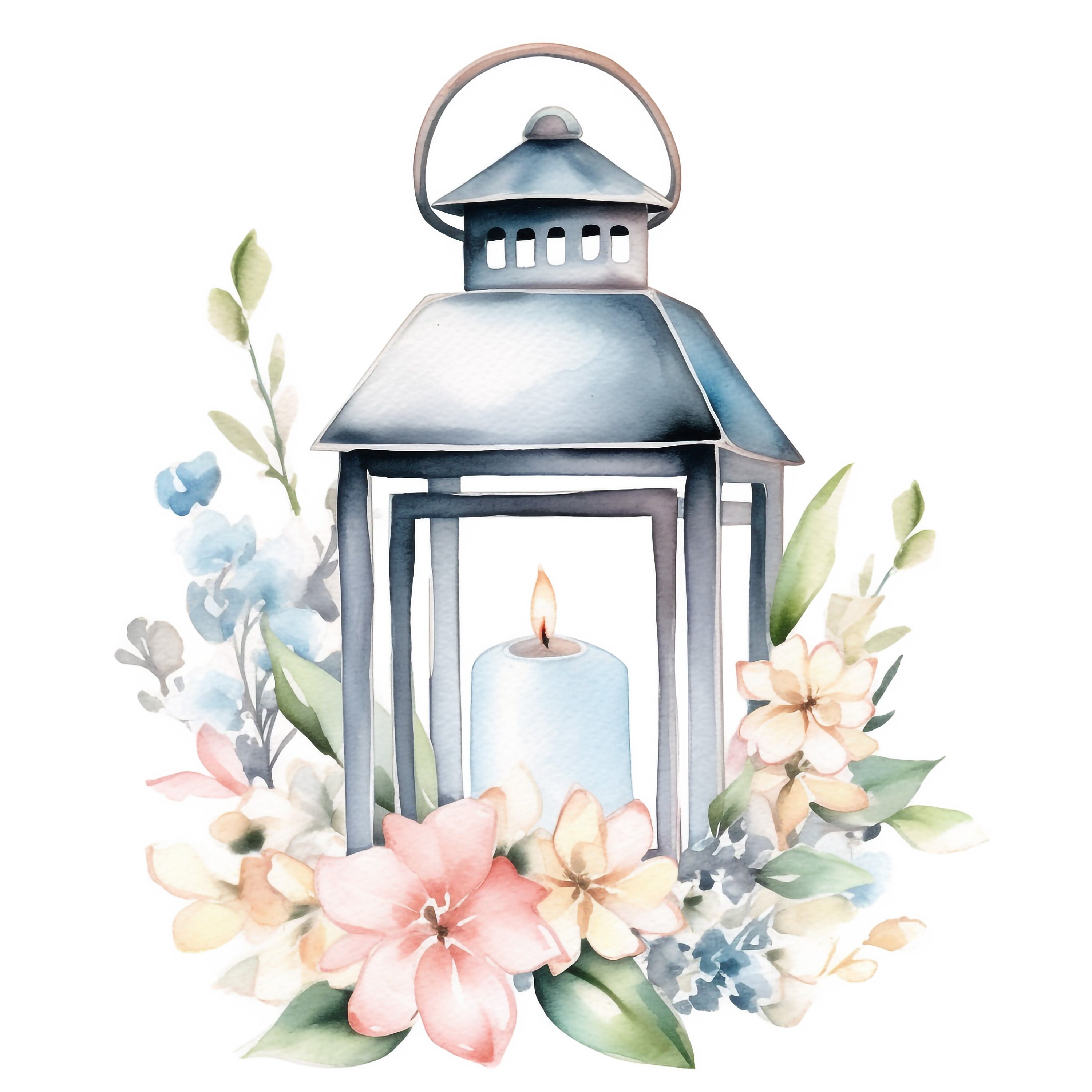 Watercolor Cottagecore Lantern 10 Digital Clipart Bundle - Etsy