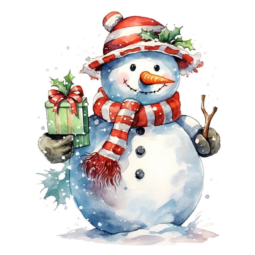Watercolor Snowman 10 Digital Clipart Bundle High Quality Images ...