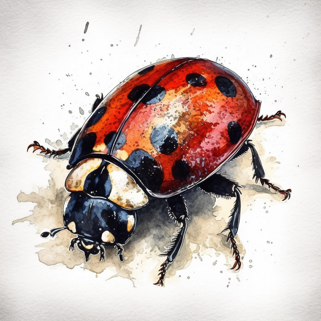 Watercolor Ladybug Clipart - Set of 10high Quality Images - Digital ...