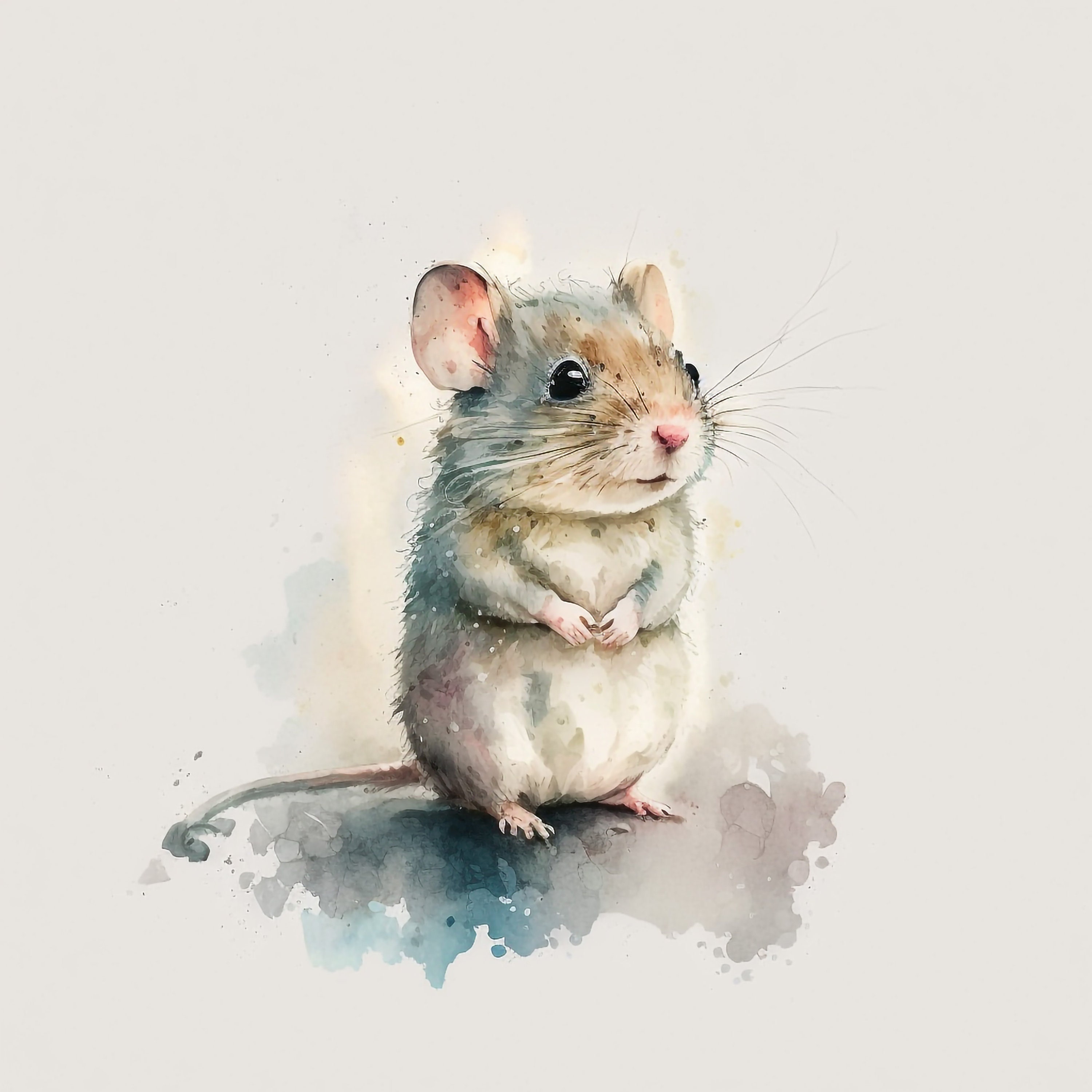 Watercolor Cute Mouse Clipart Set of 10 High Quality Jpgs Digital ...