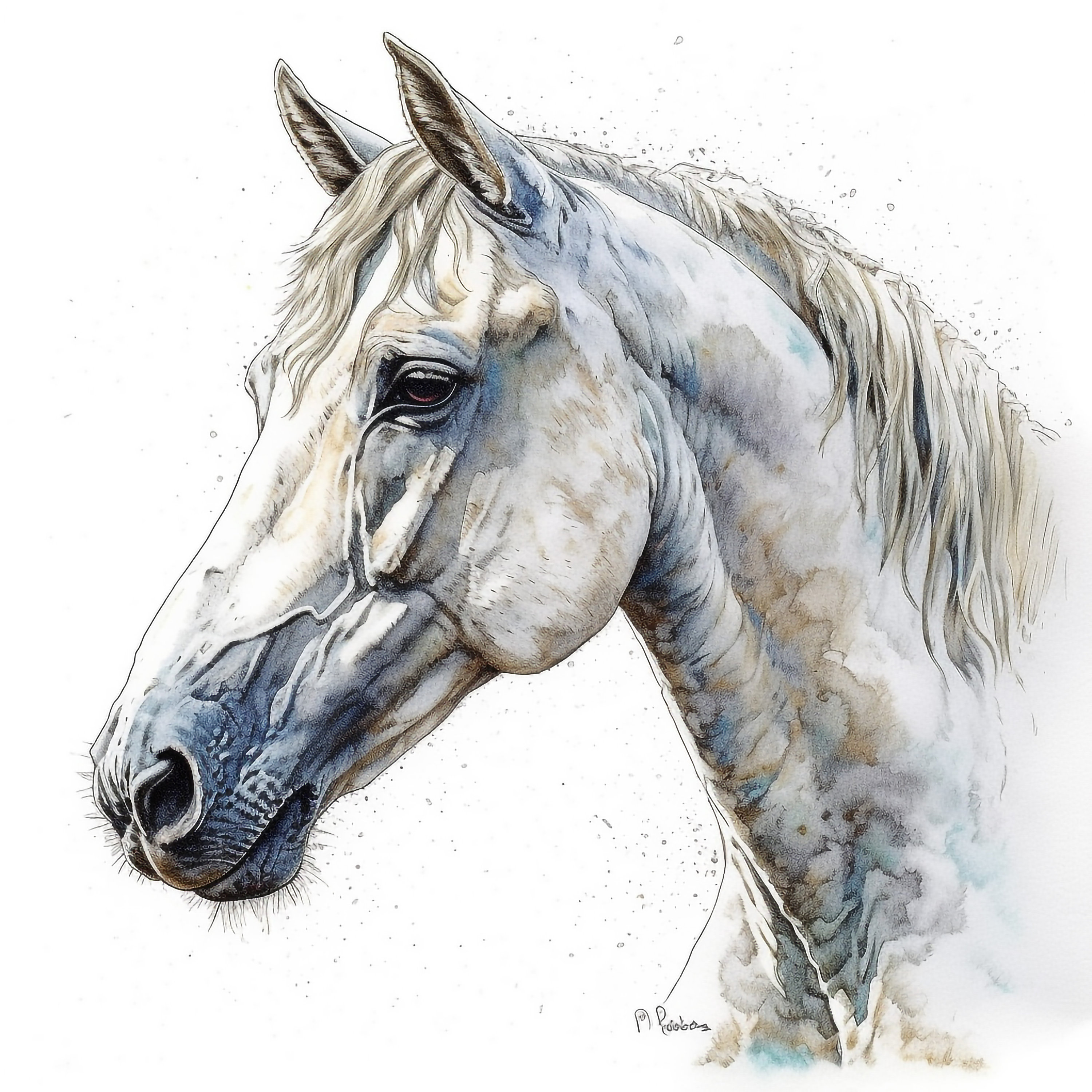 Watercolor White Horse Clipart Set of 10 High Quality Jpgs Digital ...