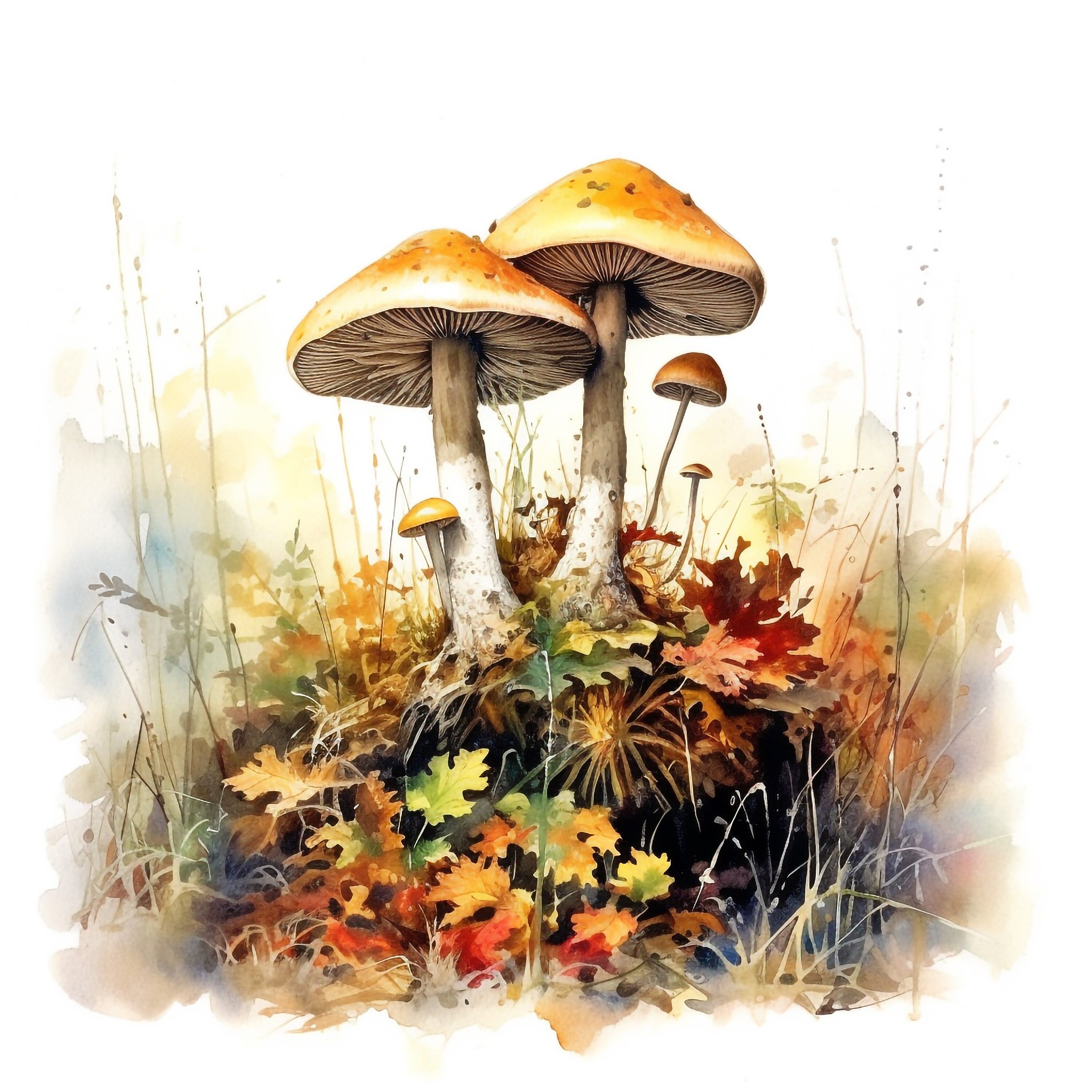 Watercolor Mushroom 10 Digital Clipart Bundle High Quality Images ...
