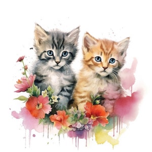 Watercolor Cats - 10 Digital Clipart Bundle - High Quality Images ...