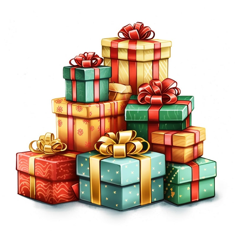 Watercolor Christmas Presents 10 Digital Clipart Bundle - Etsy Australia