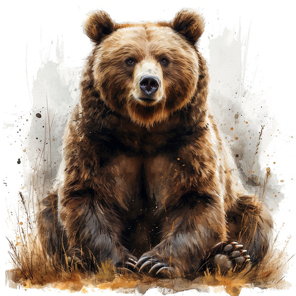 Watercolor Bear Clipart Set of 10 High Quality Pictures Digital ...