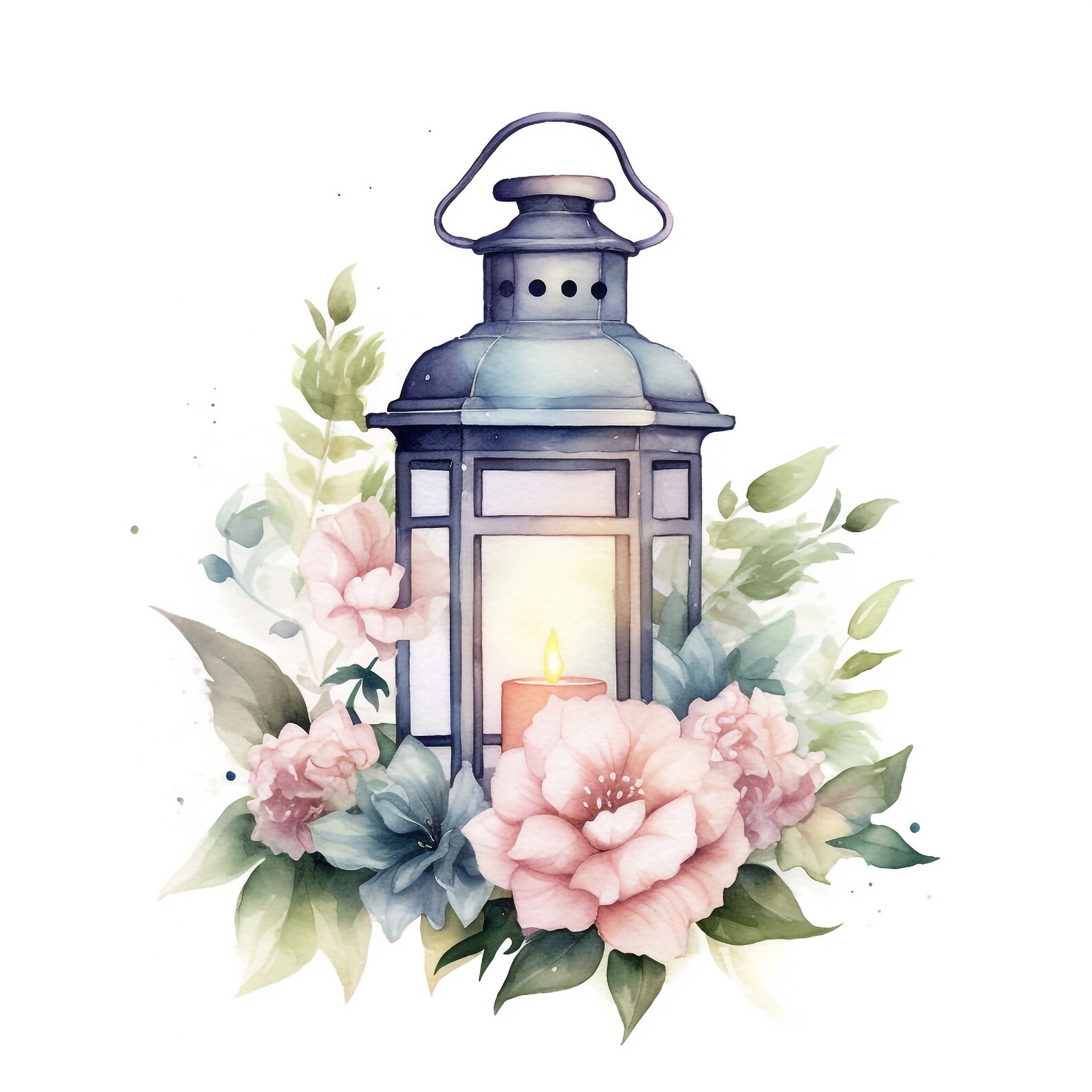 Watercolor Cottagecore Lantern 10 Digital Clipart Bundle - Etsy
