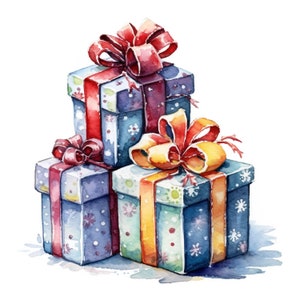 Watercolor Christmas Presents 10 Digital Clipart Bundle High Quality ...
