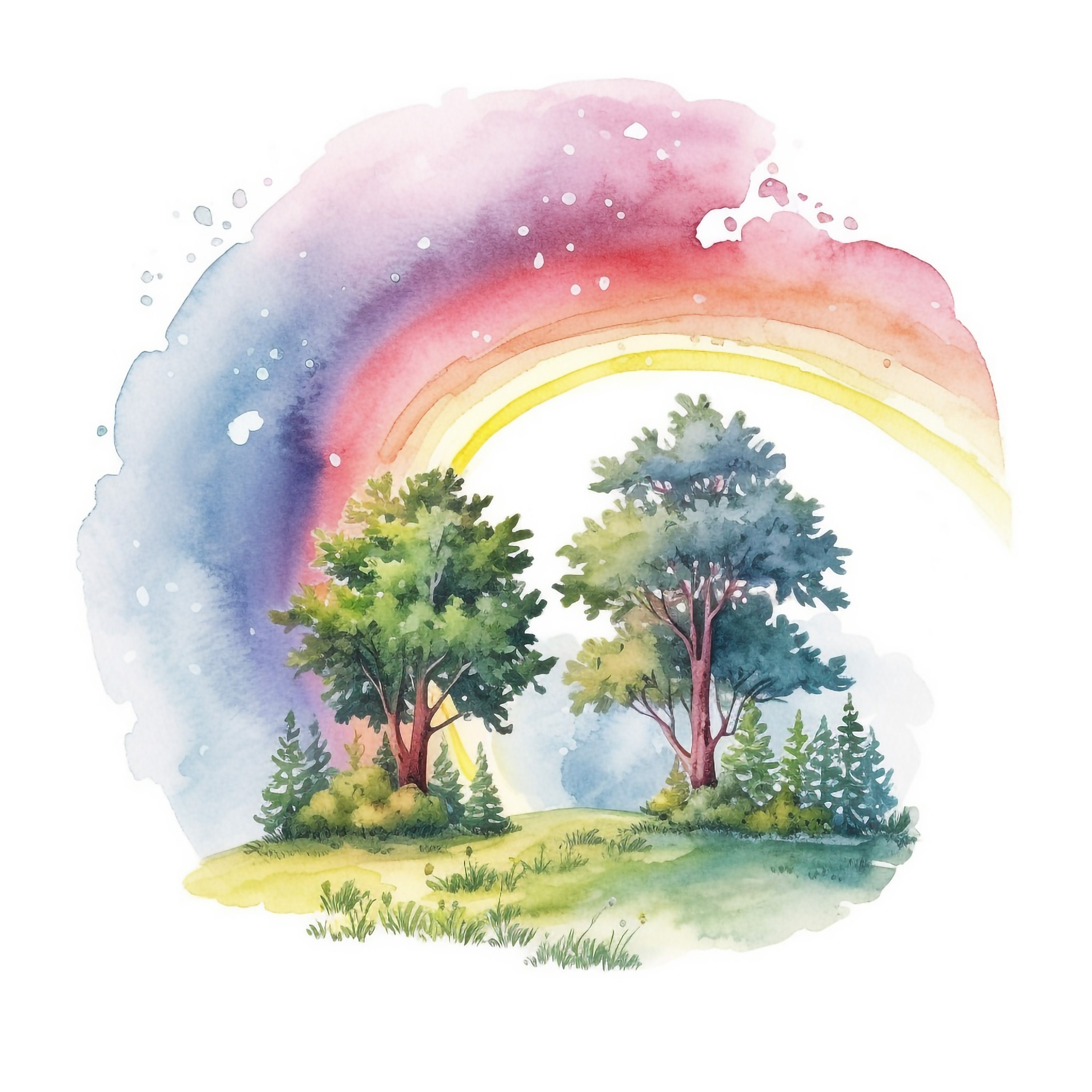 Watercolor Rainbow 10 Digital Clipart Bundle High Quality - Etsy