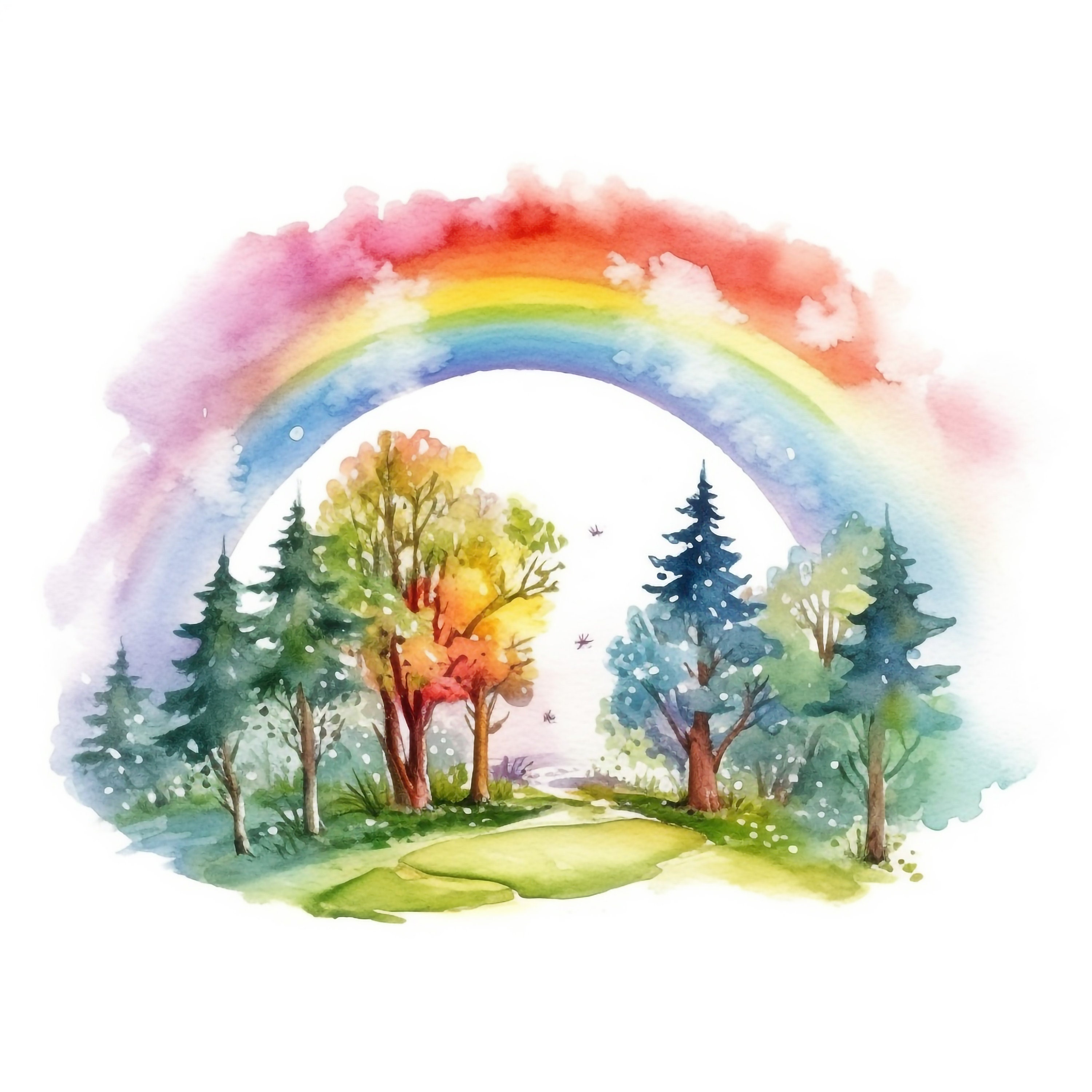 Watercolor Rainbow 10 Digital Clipart Bundle High Quality Images ...