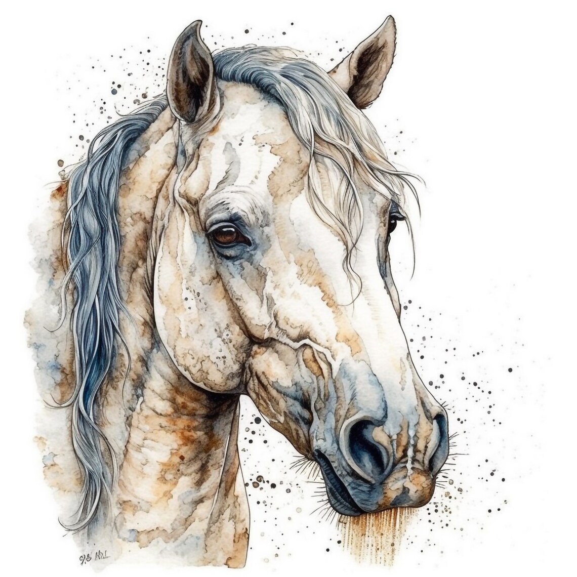 Watercolor White Horse Clipart Set of 10 High Quality Jpgs - Etsy
