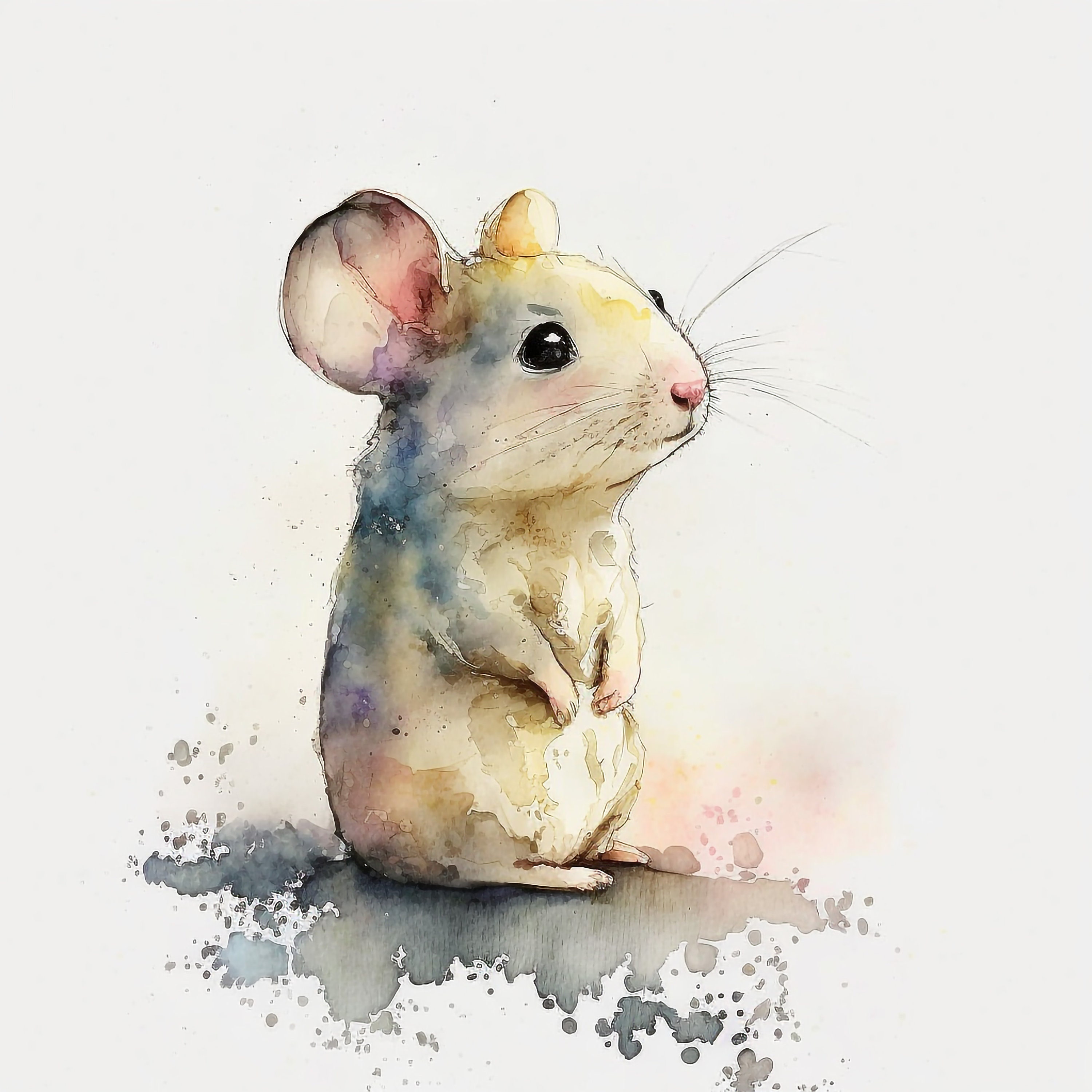 Watercolor Cute Mouse Clipart Set of 10 High Quality Jpgs Digital ...