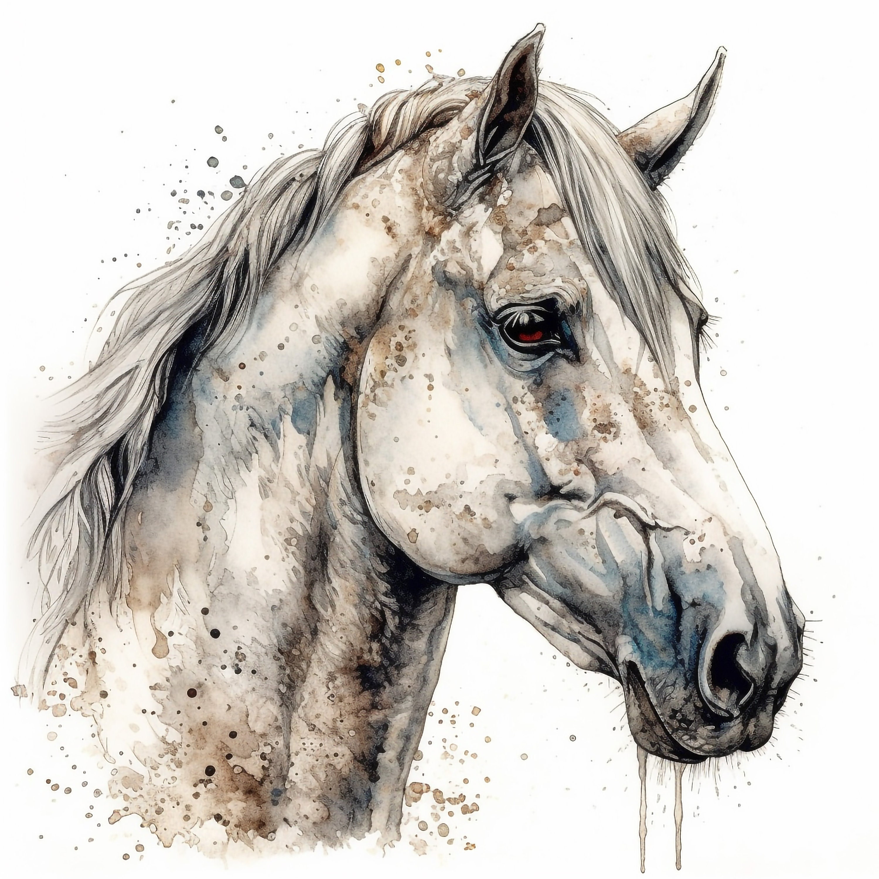 Watercolor White Horse Clipart Set of 10 High Quality Jpgs Digital ...