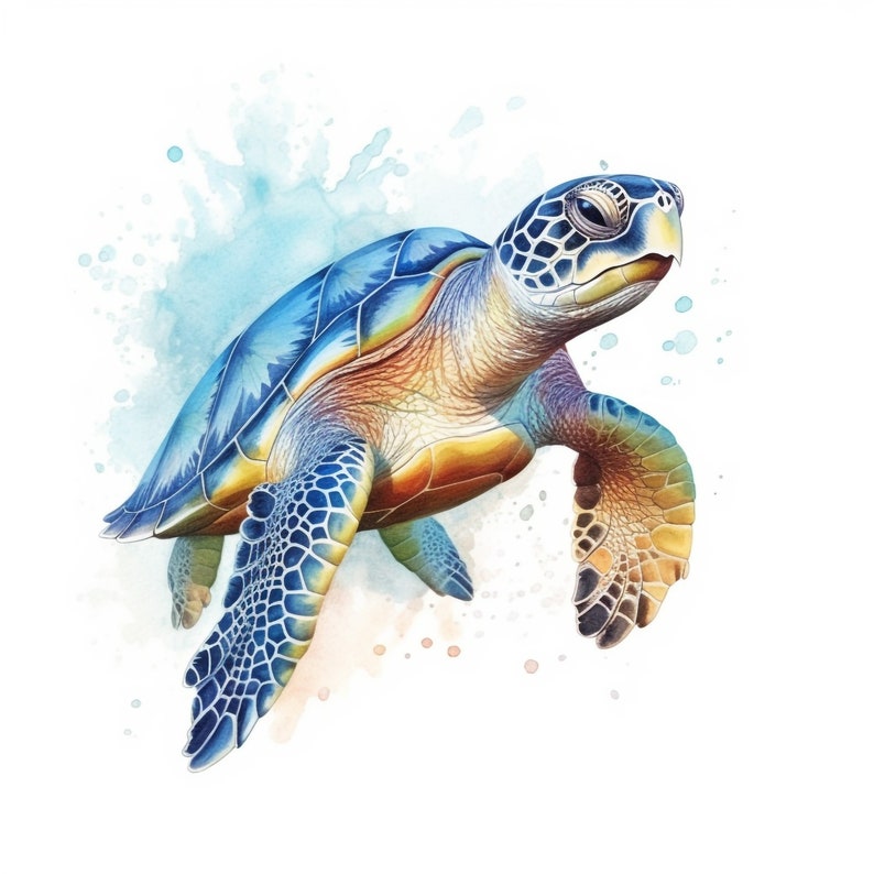 Watercolor Sea Turtle Clipart 10 Digital Clipart Bundle High Quality ...