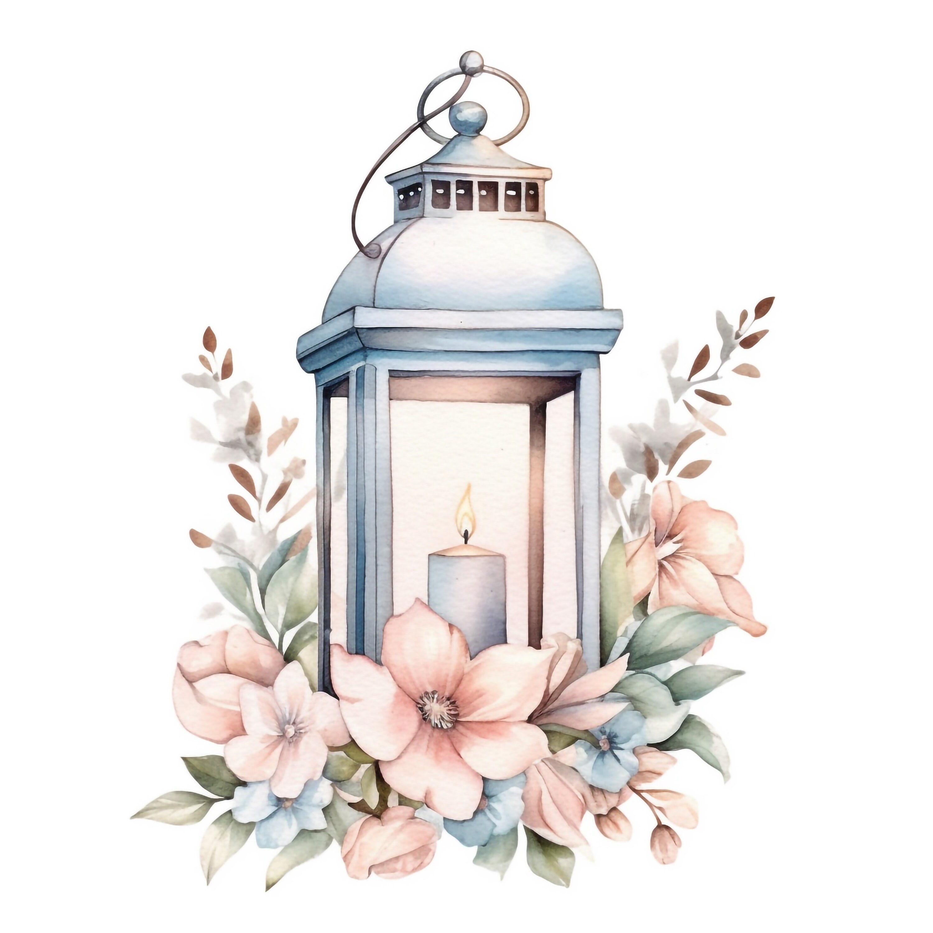 Watercolor Cottagecore Lantern 10 Digital Clipart Bundle - Etsy