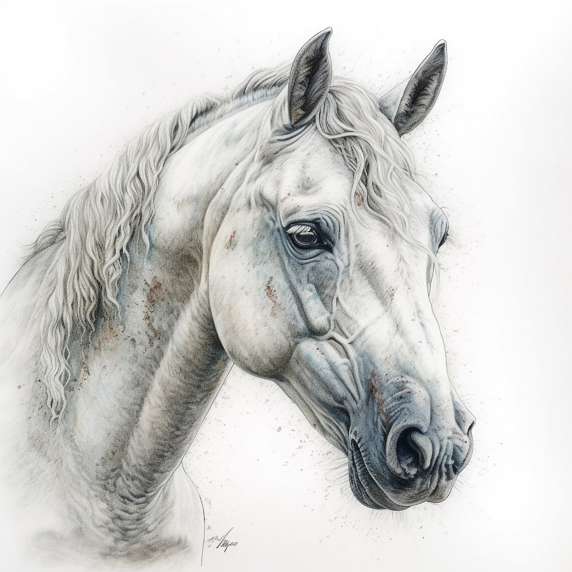 Watercolor White Horse Clipart Set of 10 High Quality Jpgs - Etsy