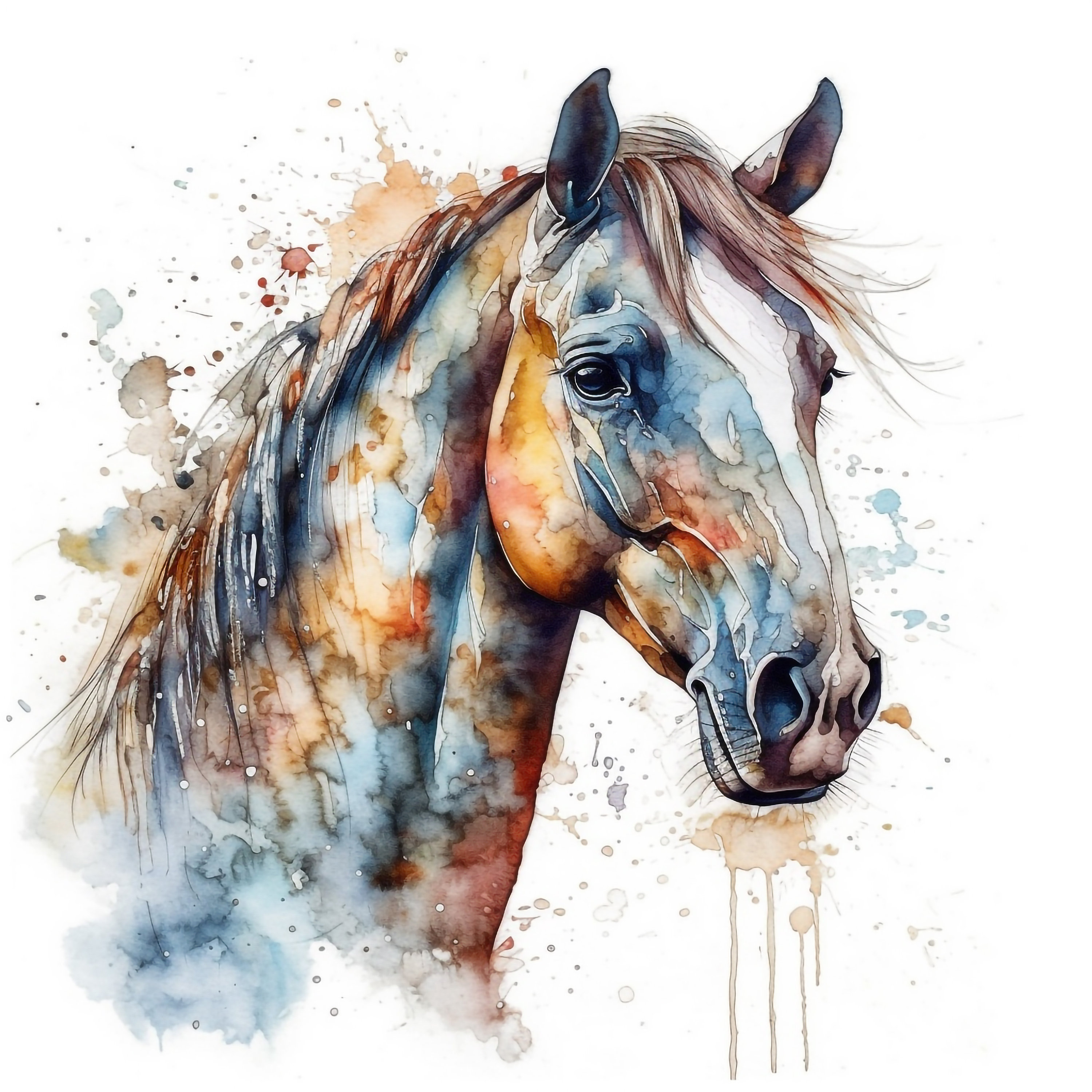 Aquarel paard Clipart set van 10 hoge kwaliteit JPG's - Etsy Nederland