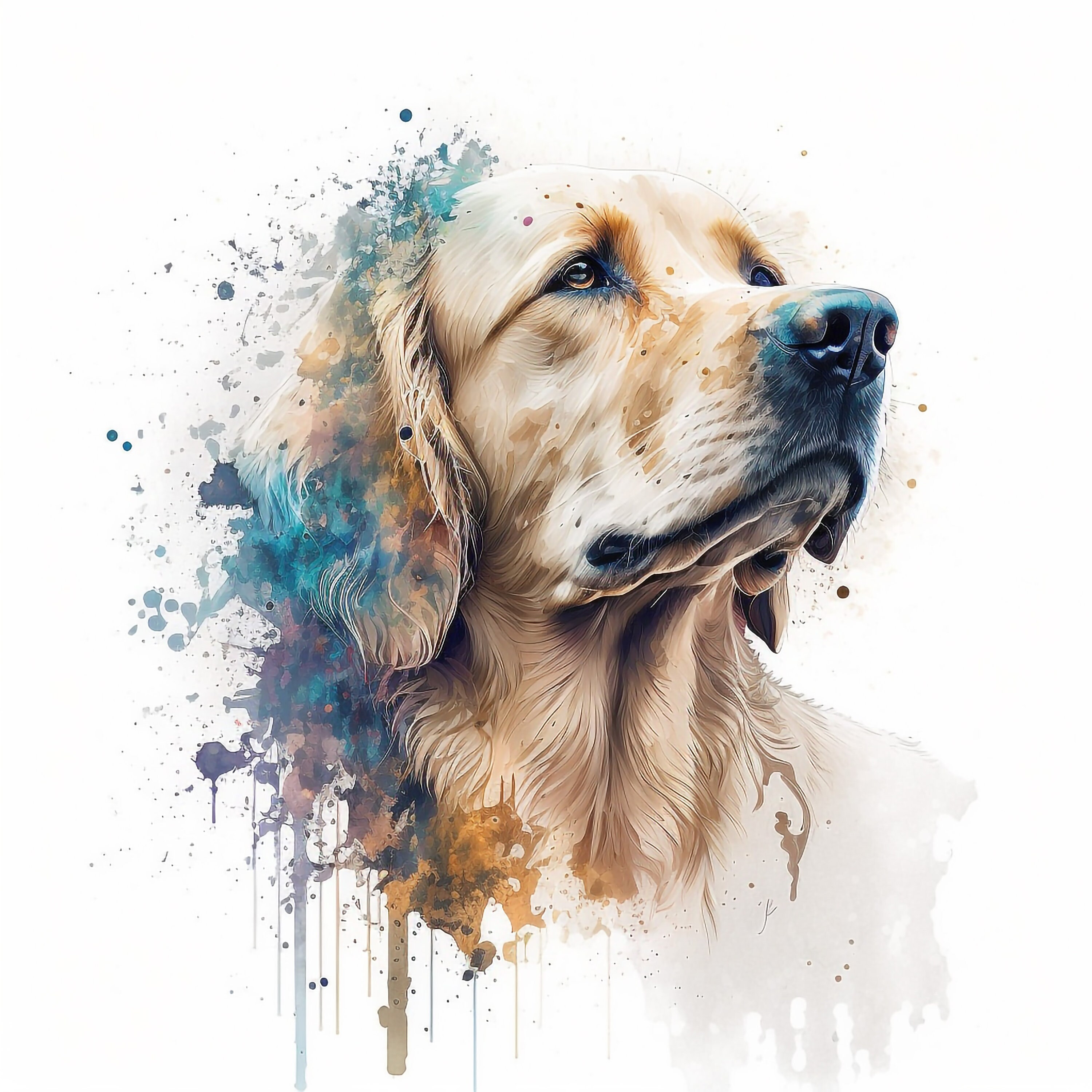 Watercolor Golden Retriever Clipart Set of 10 High Quality Jpgs Digital ...