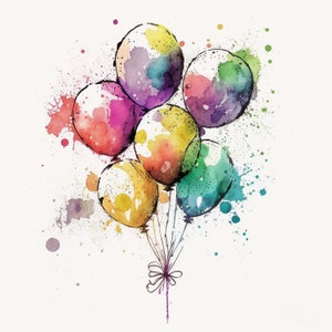 Watercolor Balloons - 10 Digital Clipart Bundle - High Quality Images ...