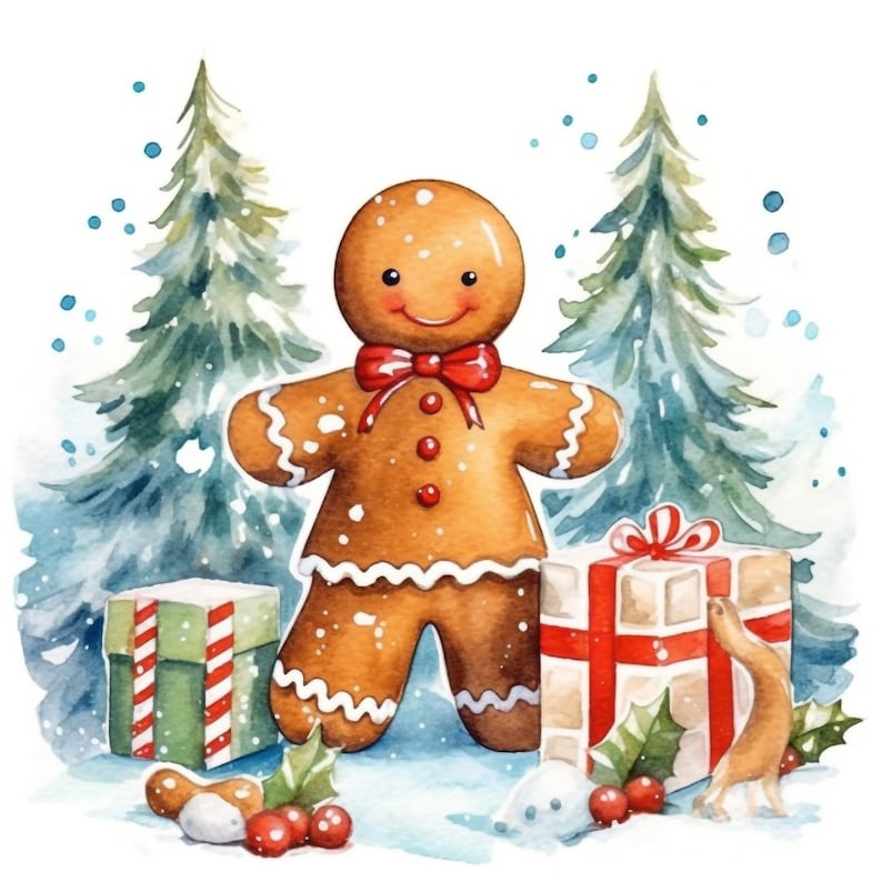 Watercolor Gingerbread 10 Digital Clipart Bundle High - Etsy