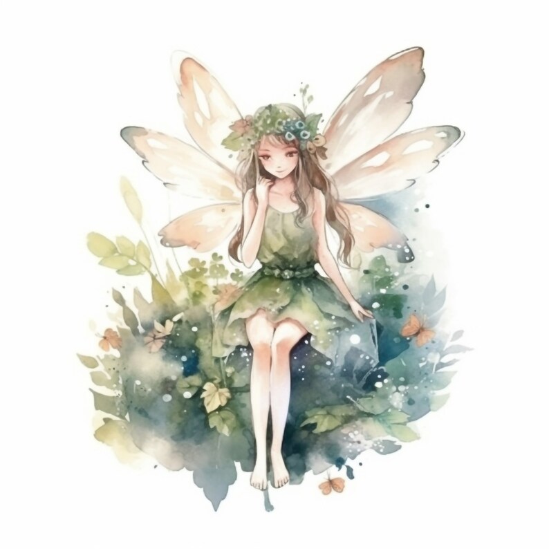 Watercolor Forest Fairy Clipart Set of 10 High Quality Jpgs - Etsy
