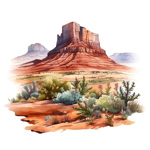 Watercolor Mesas Buttes Clipart - 10 Digital Clipart Bundle - High ...
