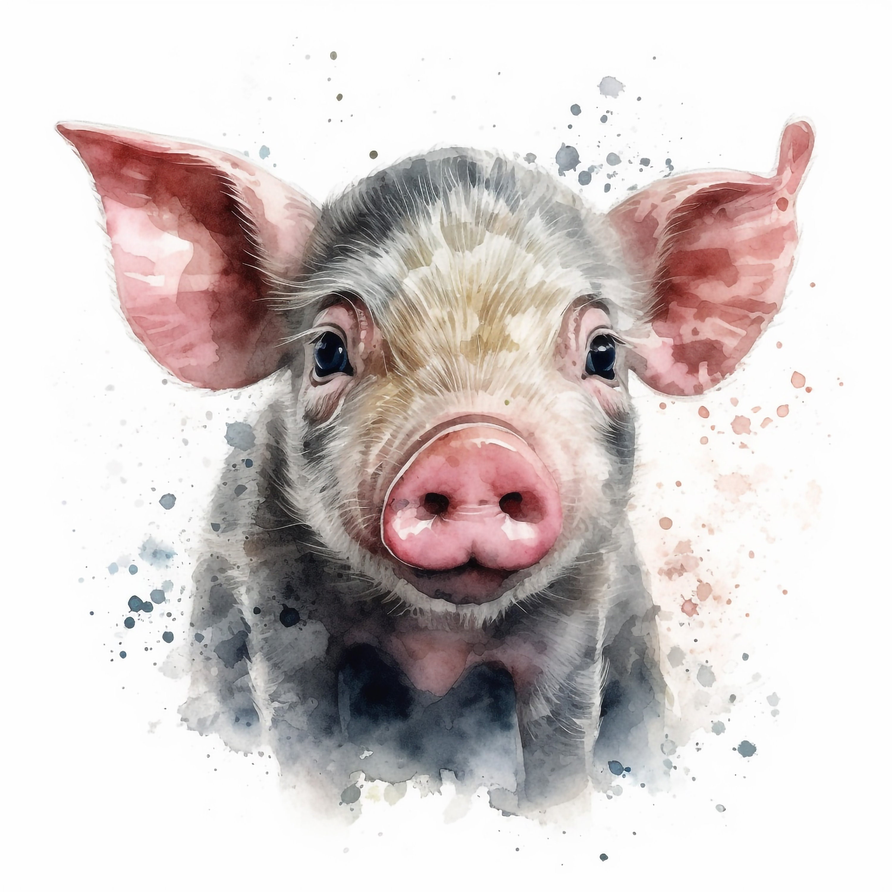 Watercolor Piglet Clipart Set of 10 High Quality Images - Etsy