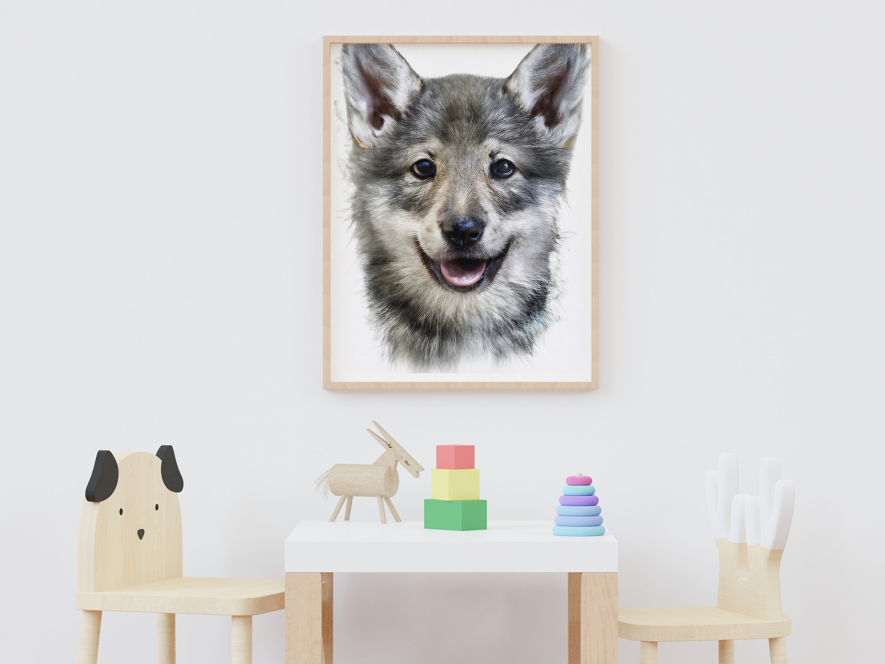 Wolf Cub Wall Art Animal Print Wolf Cub Print Nursery - Etsy