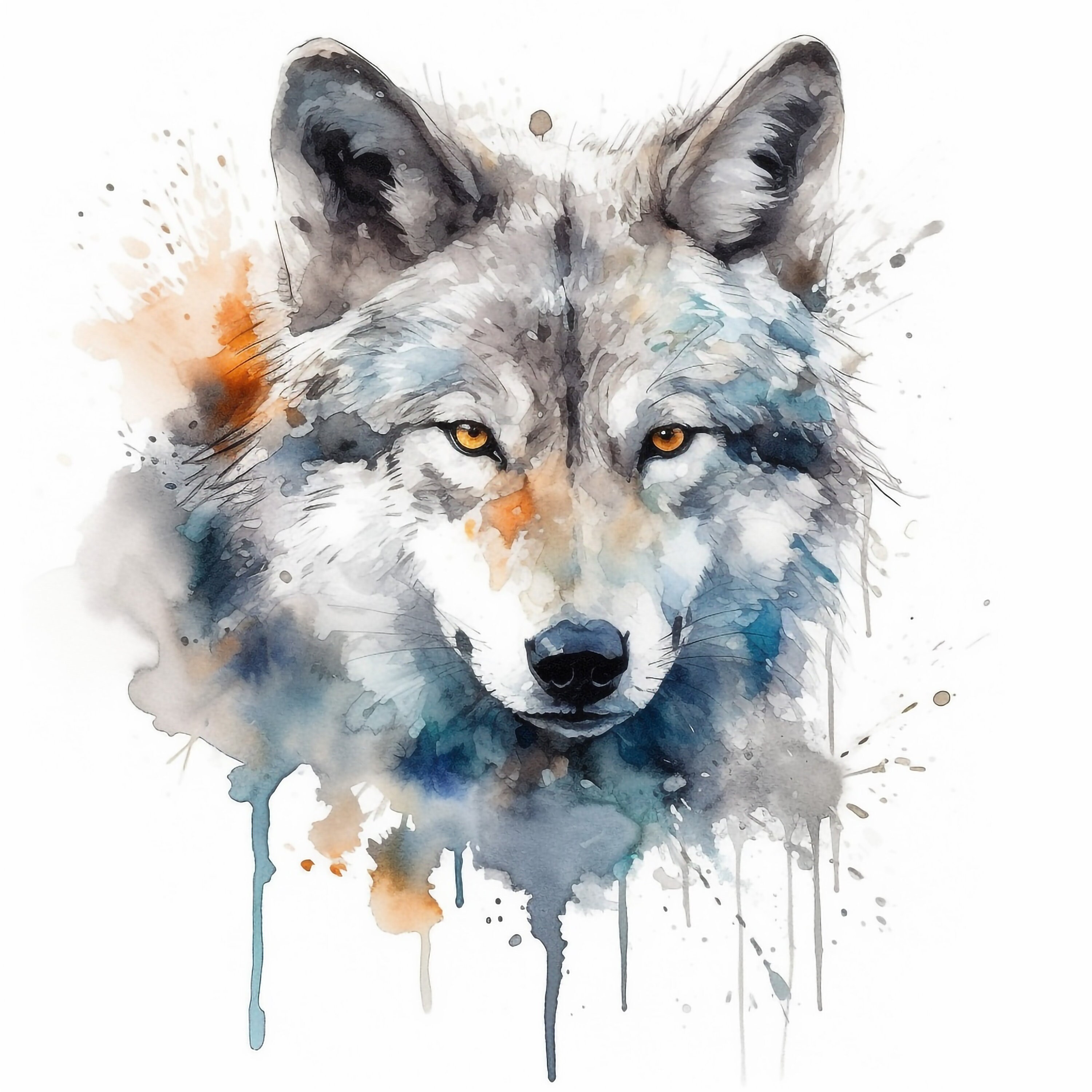 Watercolor Wolf Clipart Set of 10 High Quality Pictures Digital ...