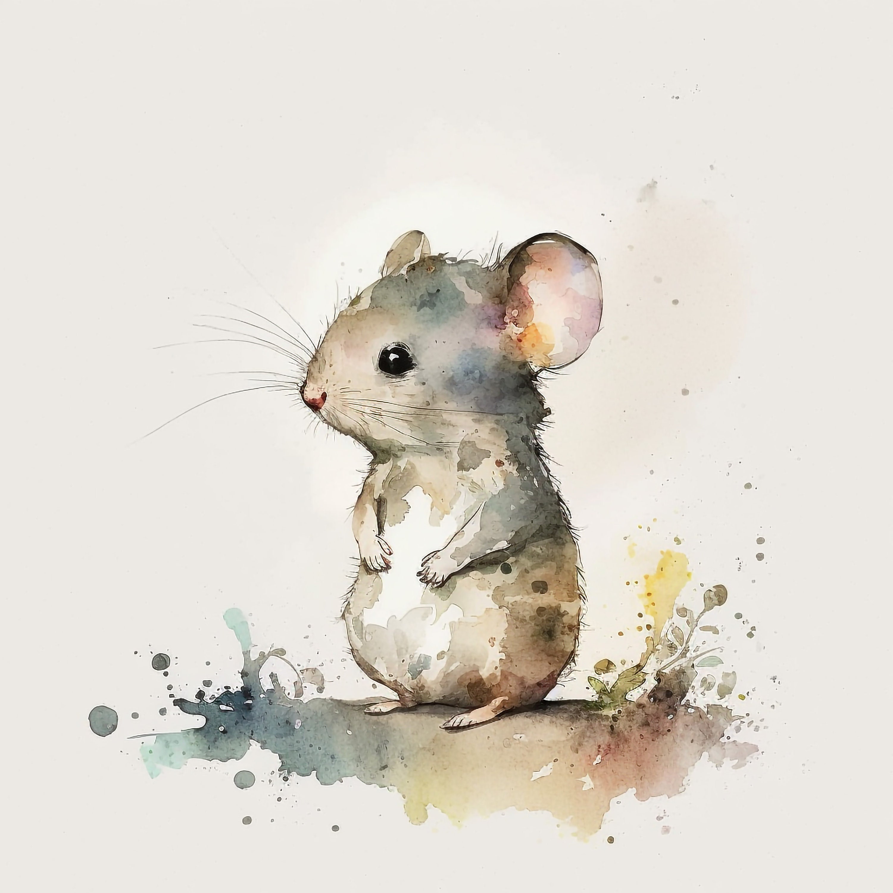 Watercolor Cute Mouse Clipart Set of 10 High Quality Jpgs Digital ...