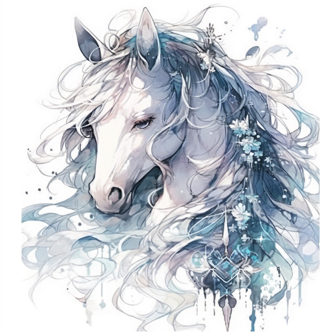 Watercolor Cute Horses Clipart 10 Digital Clipart Bundle - Etsy