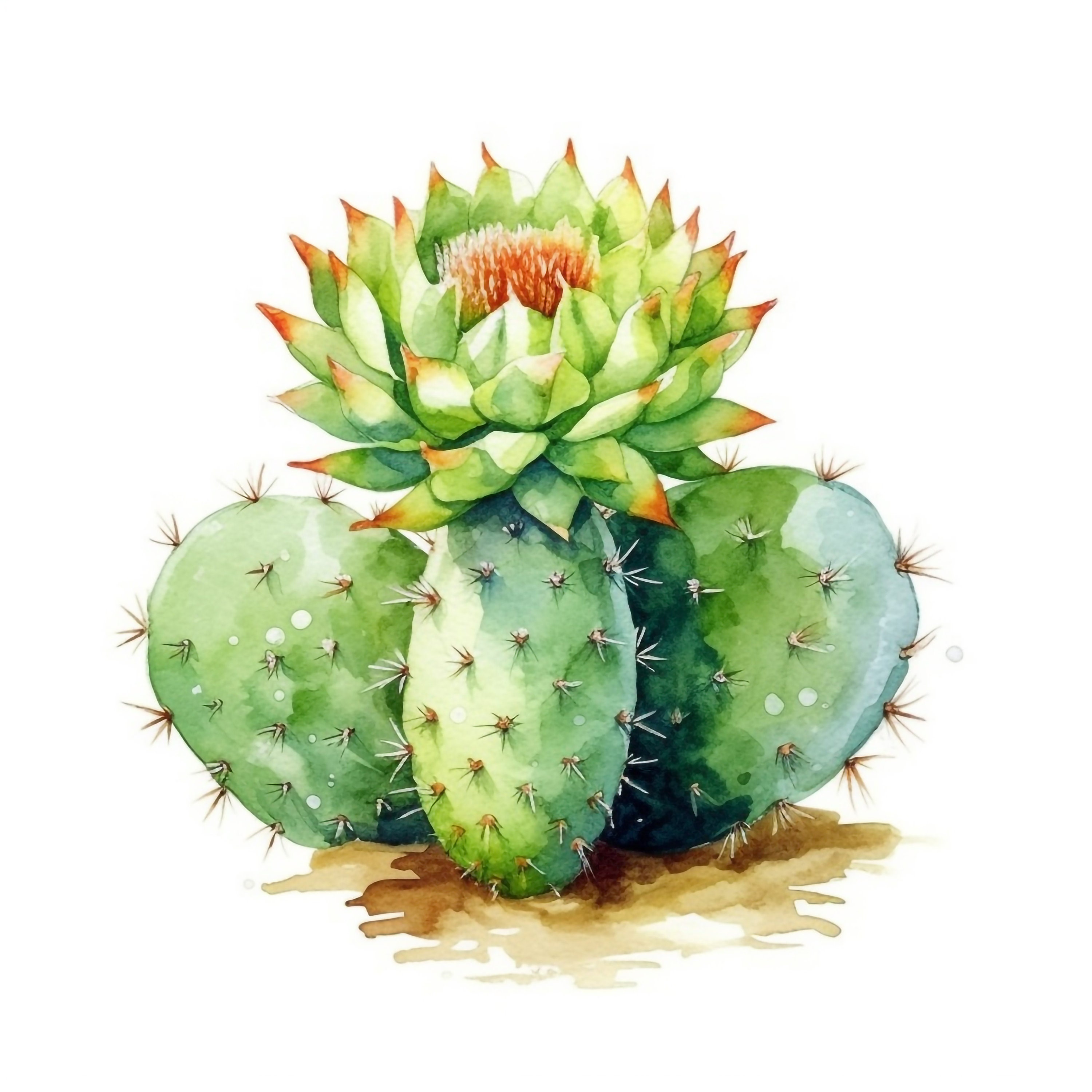 Watercolor Cactus Set of 10 Digital Clipart Bundle High Quality Images ...