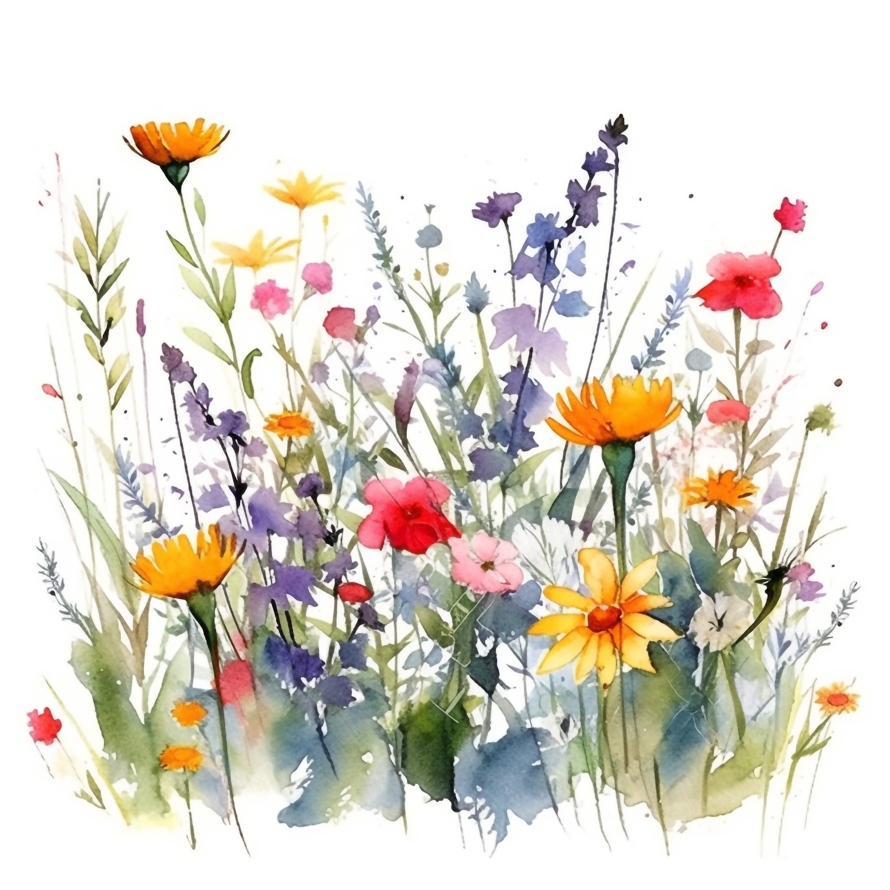 Wild Flowers Clipart 30 Digital Clipart Bundle High Quality Images ...