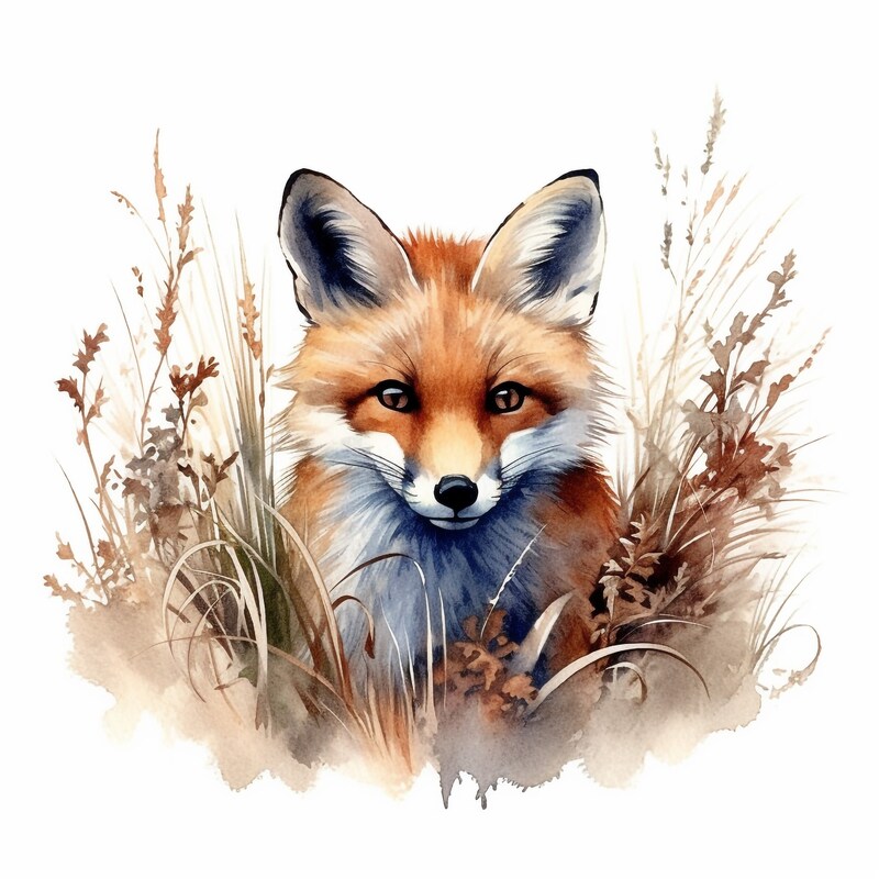 Red Fox Watercolor - Etsy