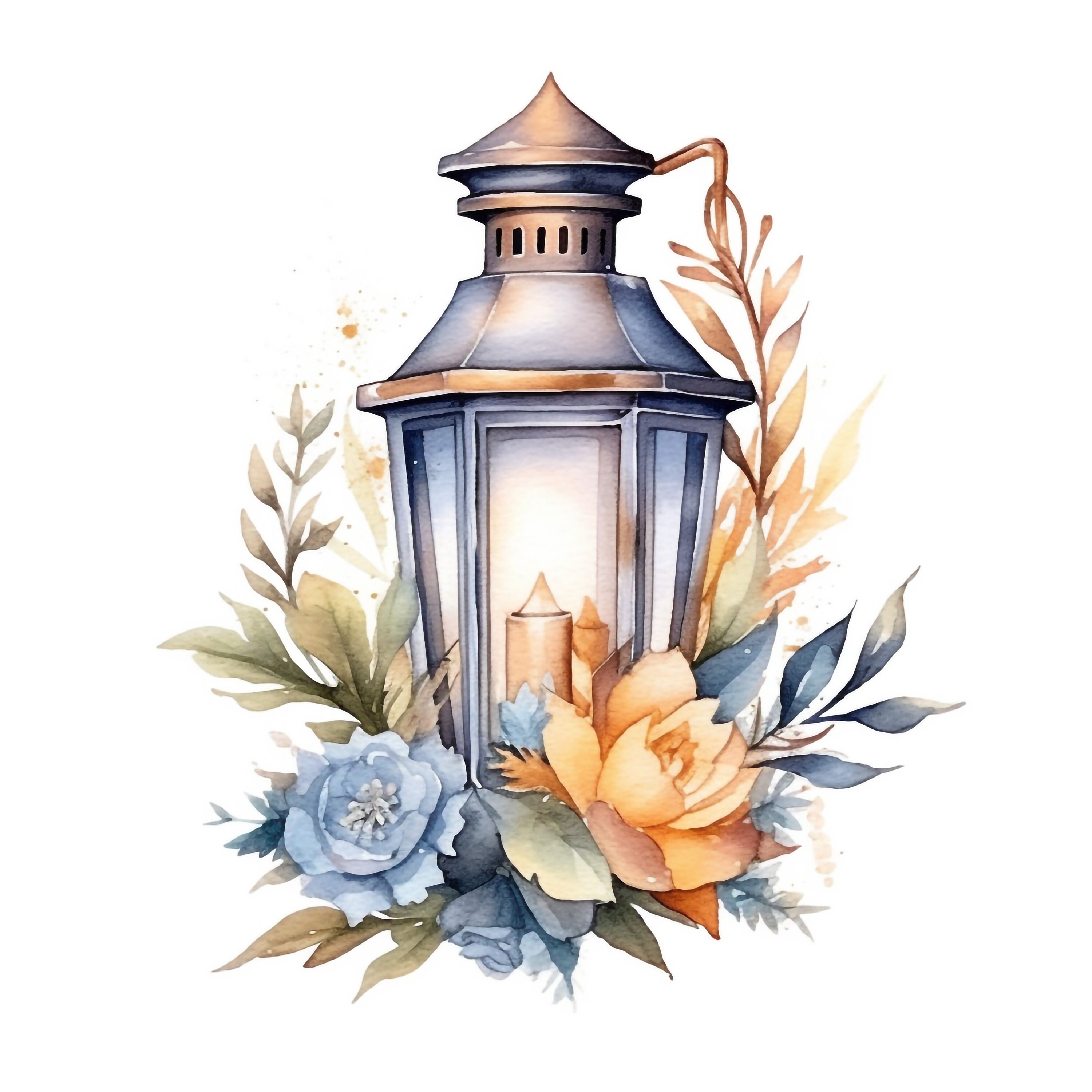 Watercolor Cottagecore Lantern 10 Digital Clipart Bundle - Etsy