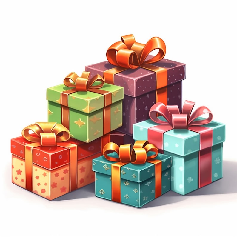 Watercolor Christmas Presents 10 Digital Clipart Bundle - Etsy UK