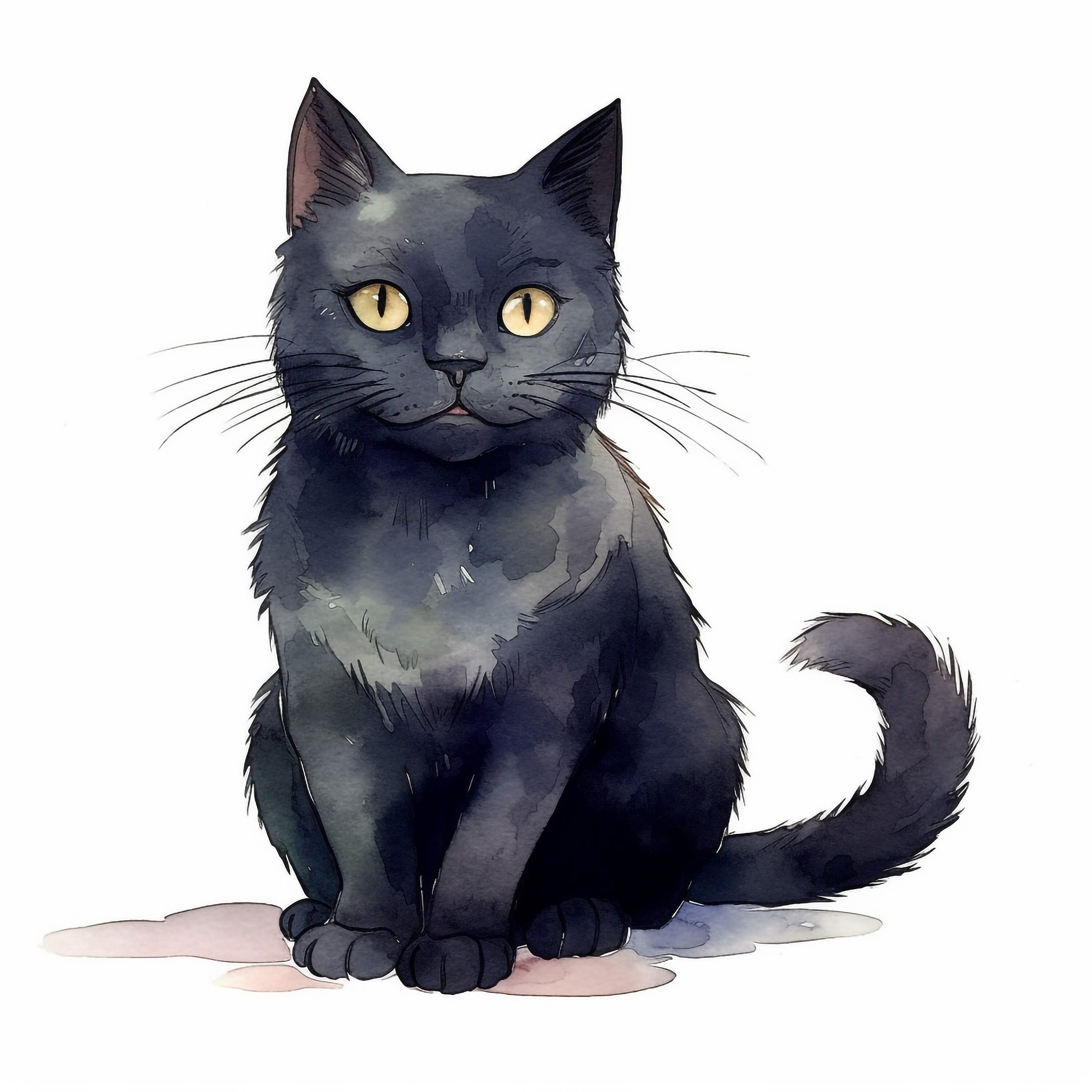 Watercolor Cute Cat Clipart Set of 10 High Quality Jpgs Digital ...